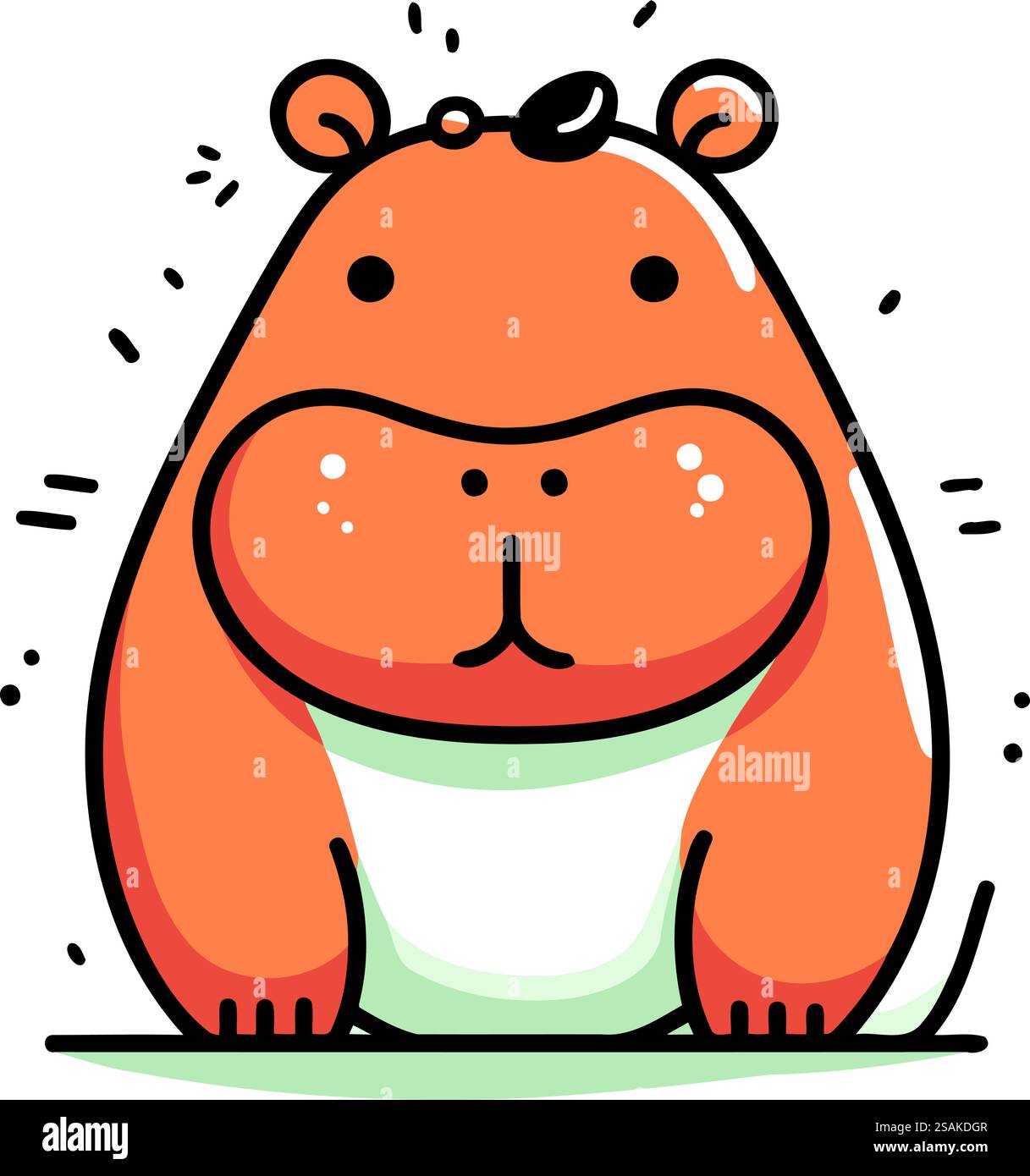 Cute hippopotamus. Vector illustration in flat cartoon style Stock ...
