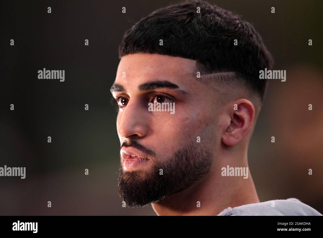 Adam Azim is interviewed following a press conference at BOXPARK ...