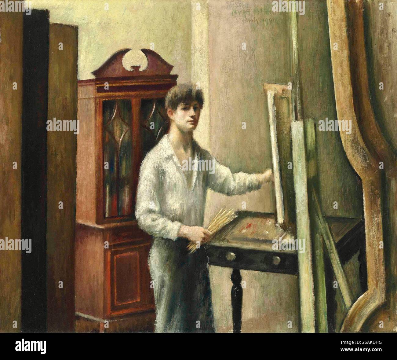 Mark Gertler - The Artist in his Studio - 1920 Stock Photo - Alamy