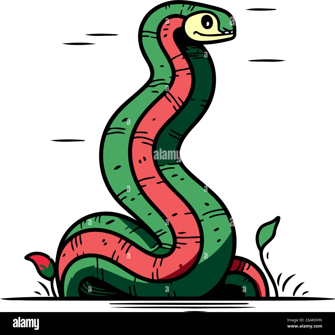 Cartoon snake. Vector illustration of a snake. Cartoon snake Stock ...