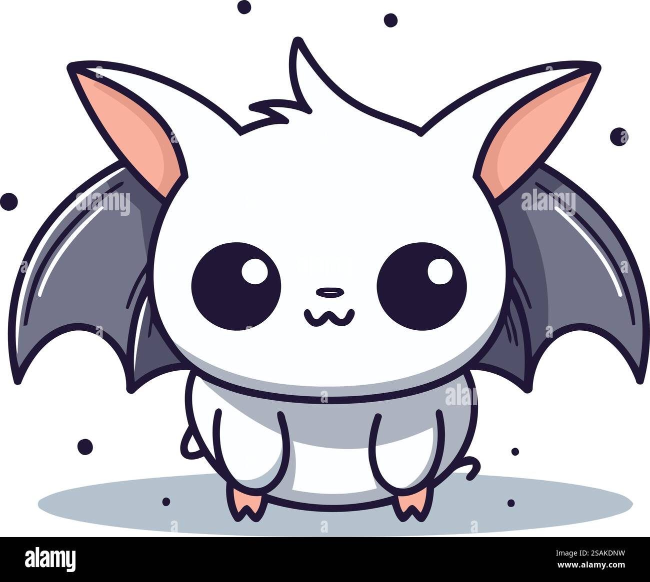 Cute cartoon bat. Vector illustration isolated on a white background ...