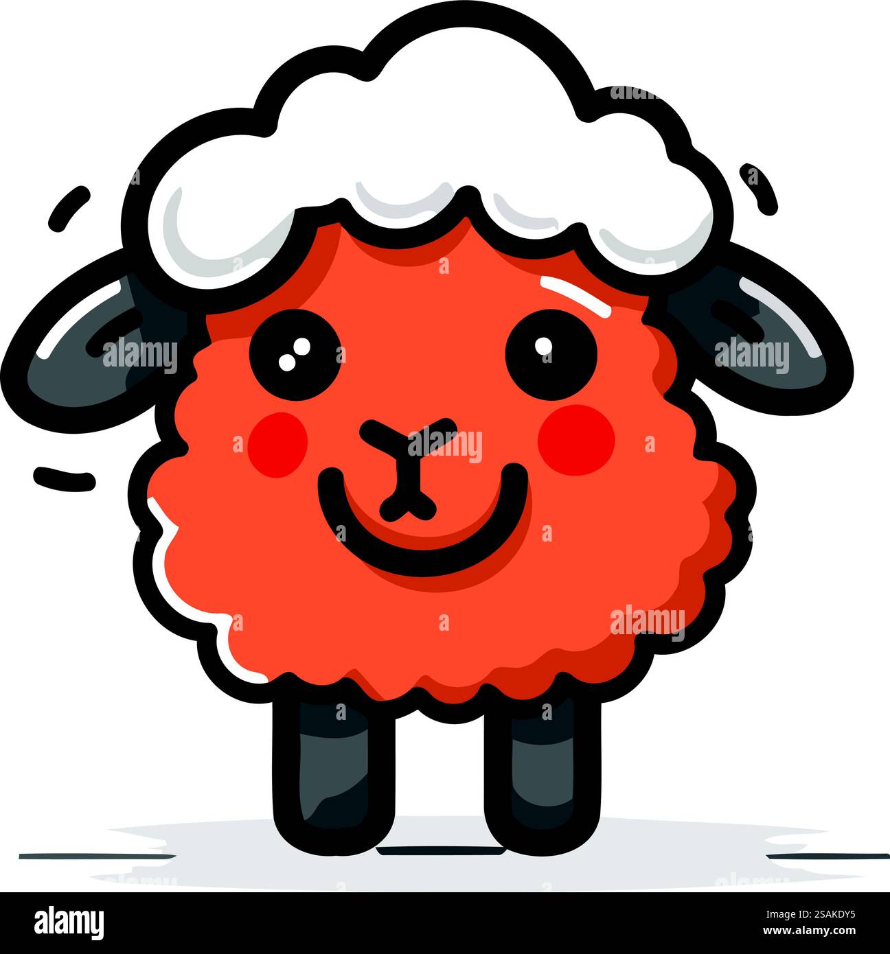 Cute sheep cartoon character vector illustration. Cute funny sheep ...