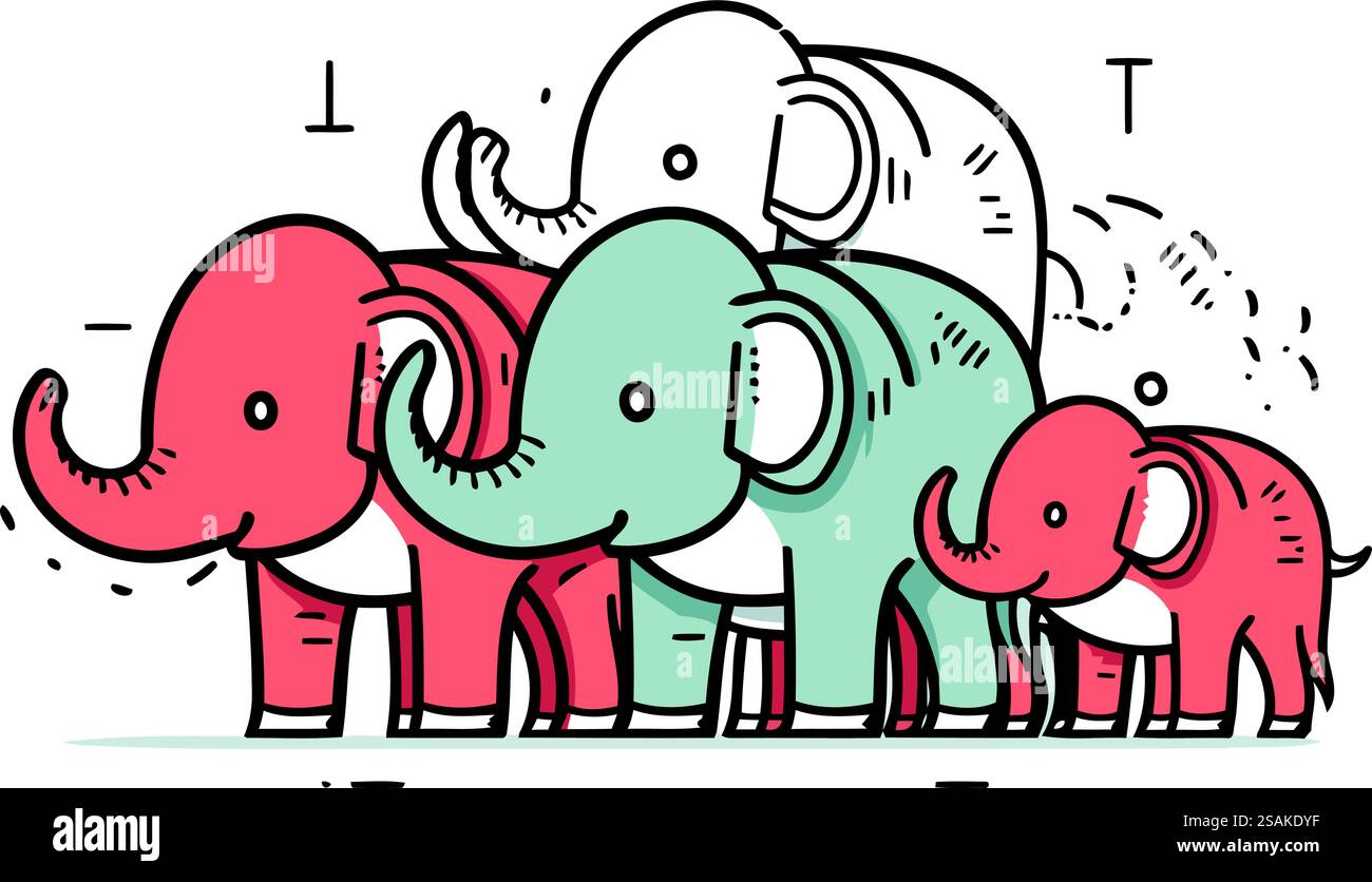 Family line drawing Cut Out Stock Images & Pictures - Alamy