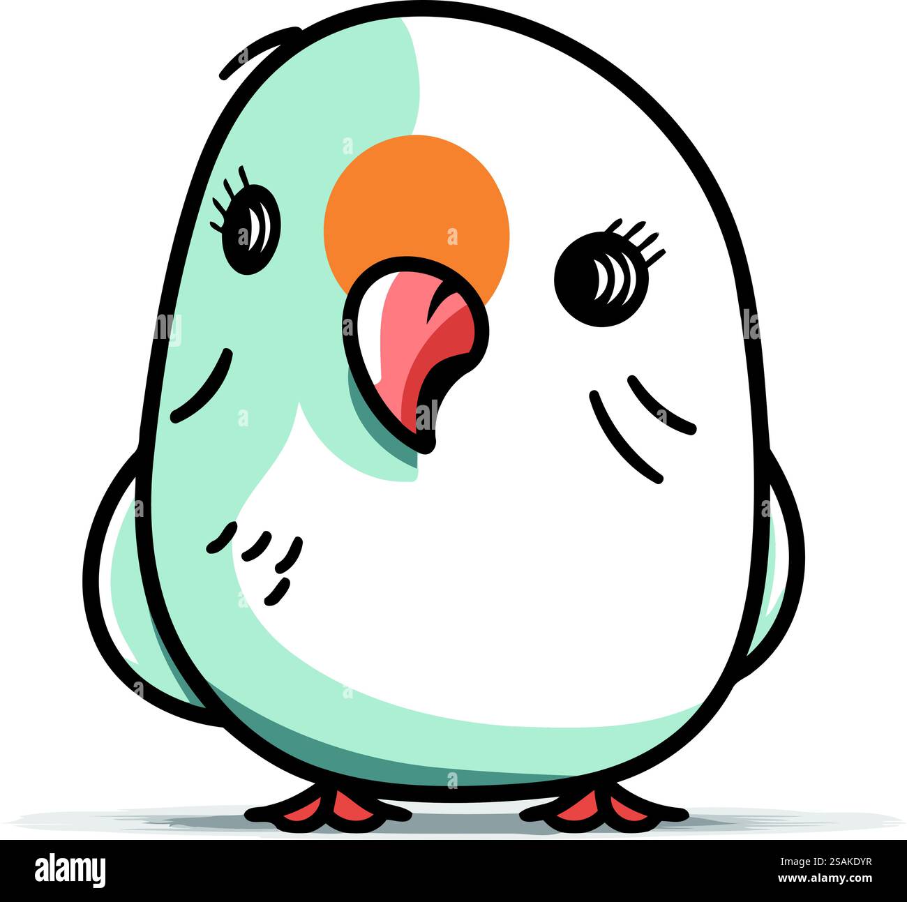 Cute cartoon doodle parakeet. Vector illustration Stock Vector Image ...