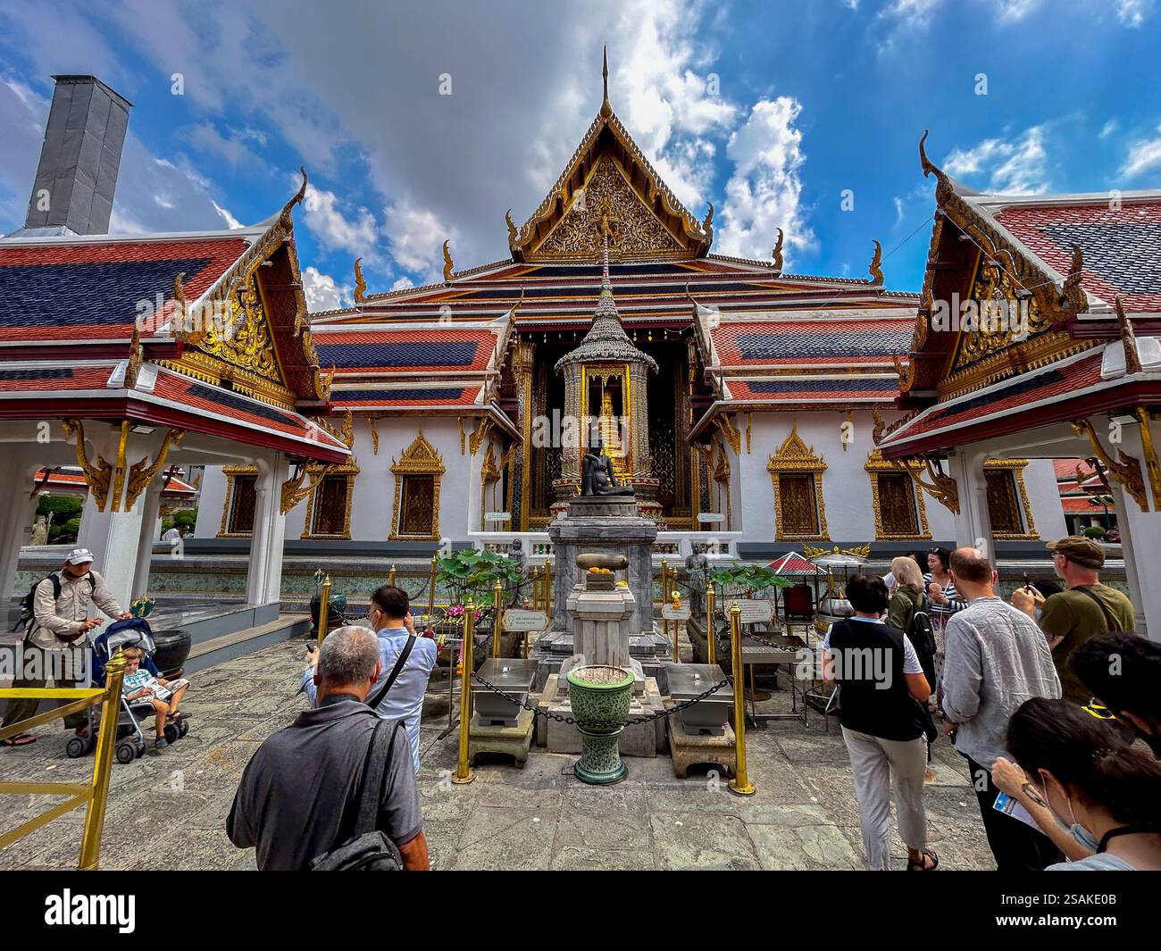 Bangkok, Thailand, Crowd People, Tourists, Visiting, Decorated Façade ...