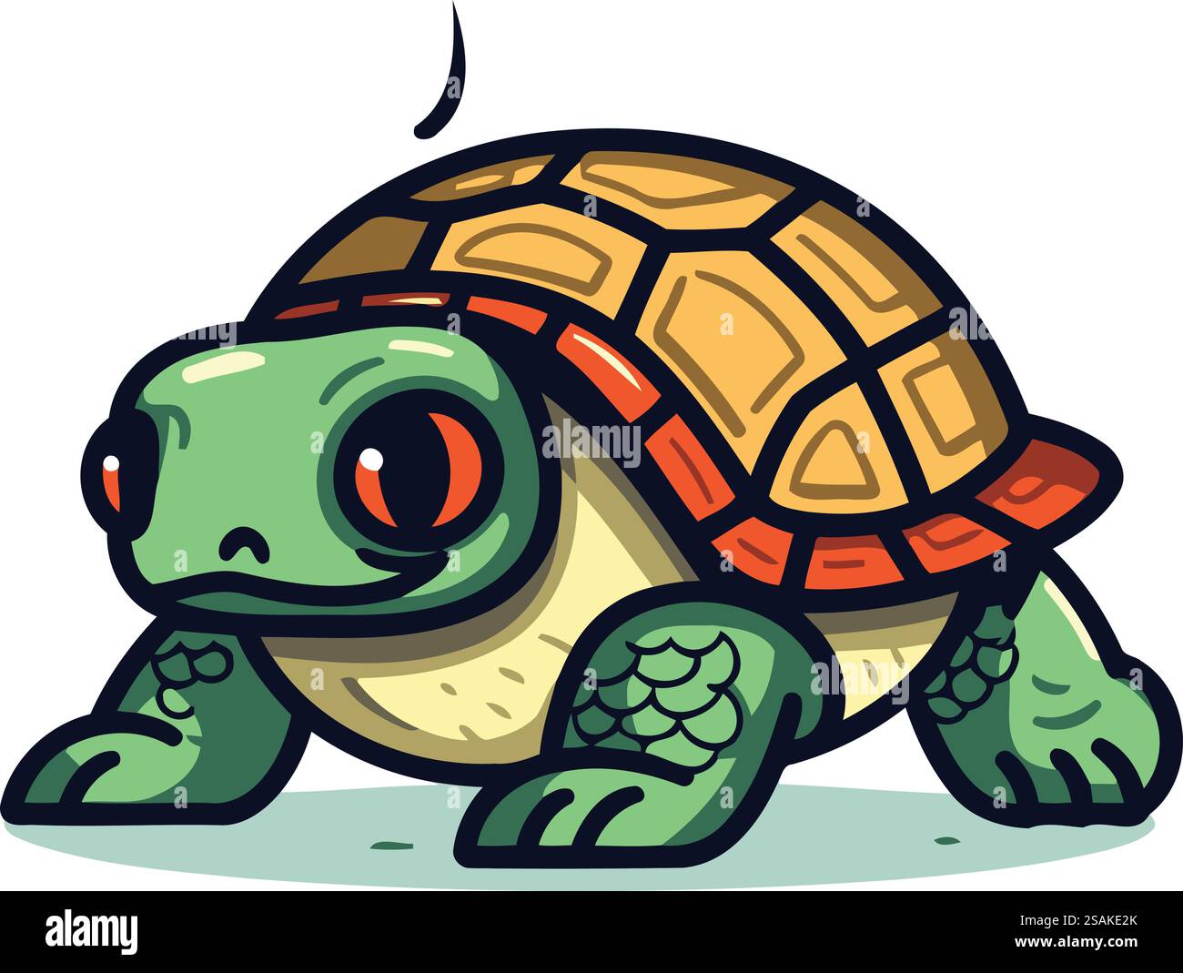 Cartoon turtle character. Vector illustration of funny turtle with eyes ...