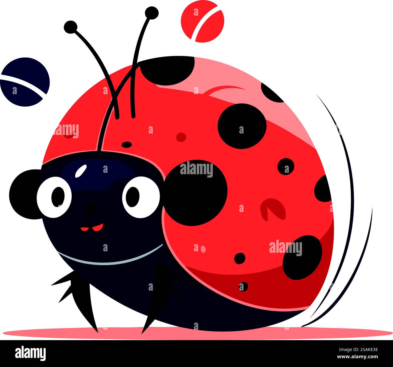 Cute ladybug on a white background. Vector cartoon illustration Stock ...