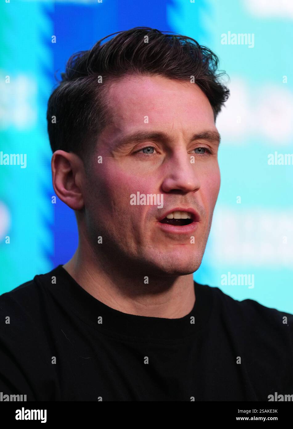Boxing trainer Shane McGuigan during a press conference at BOXPARK ...