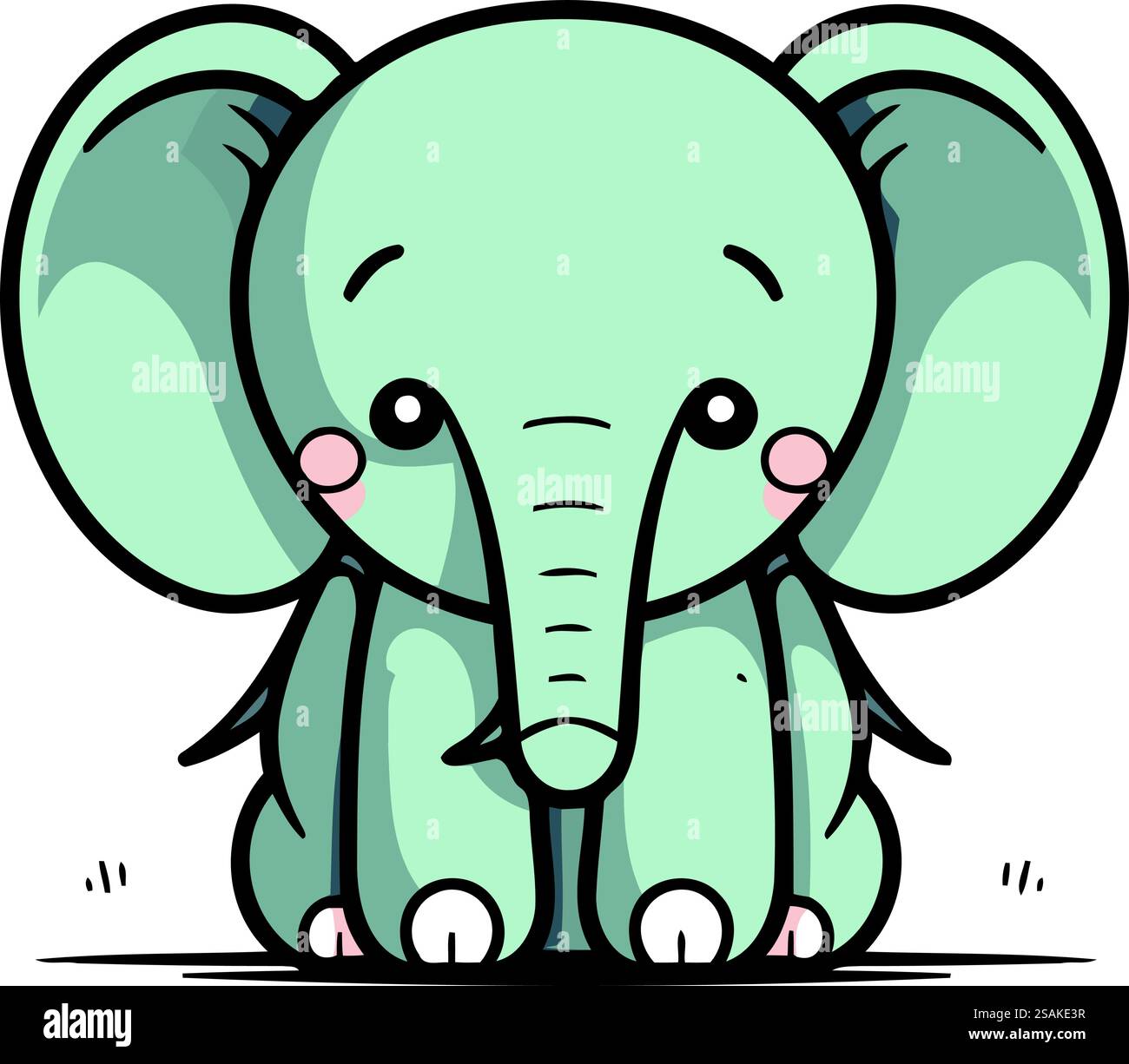 Cute elephant cartoon vector illustration. Cute baby elephant character ...