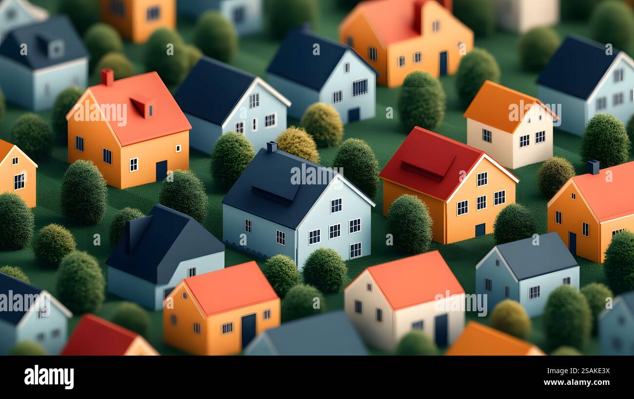 An aerial perspective showcasing the diverse architectural styles and ...