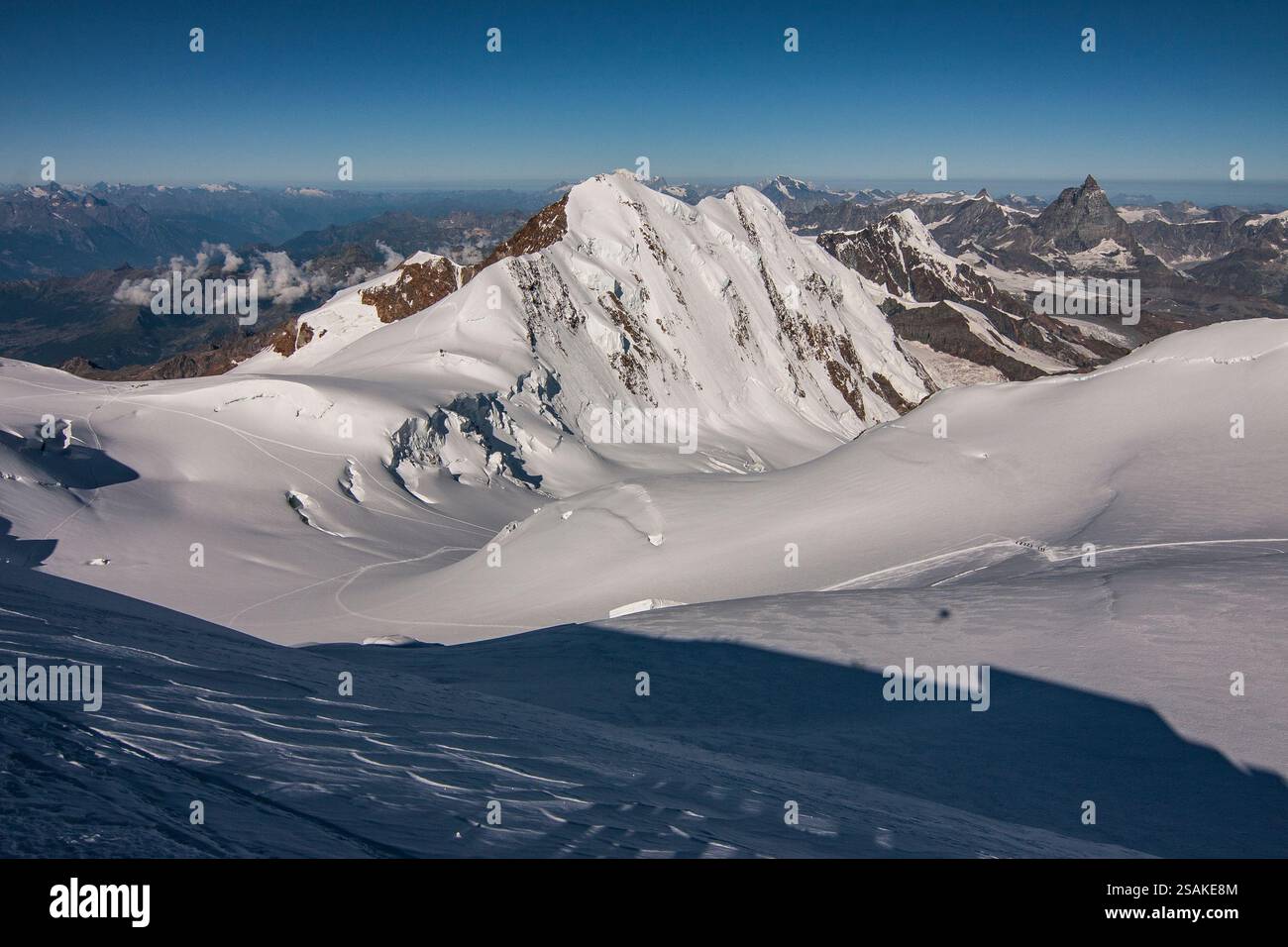 Lyskamm northface from Capanna Regina Margherita, Punta Gnifetti, Monte ...