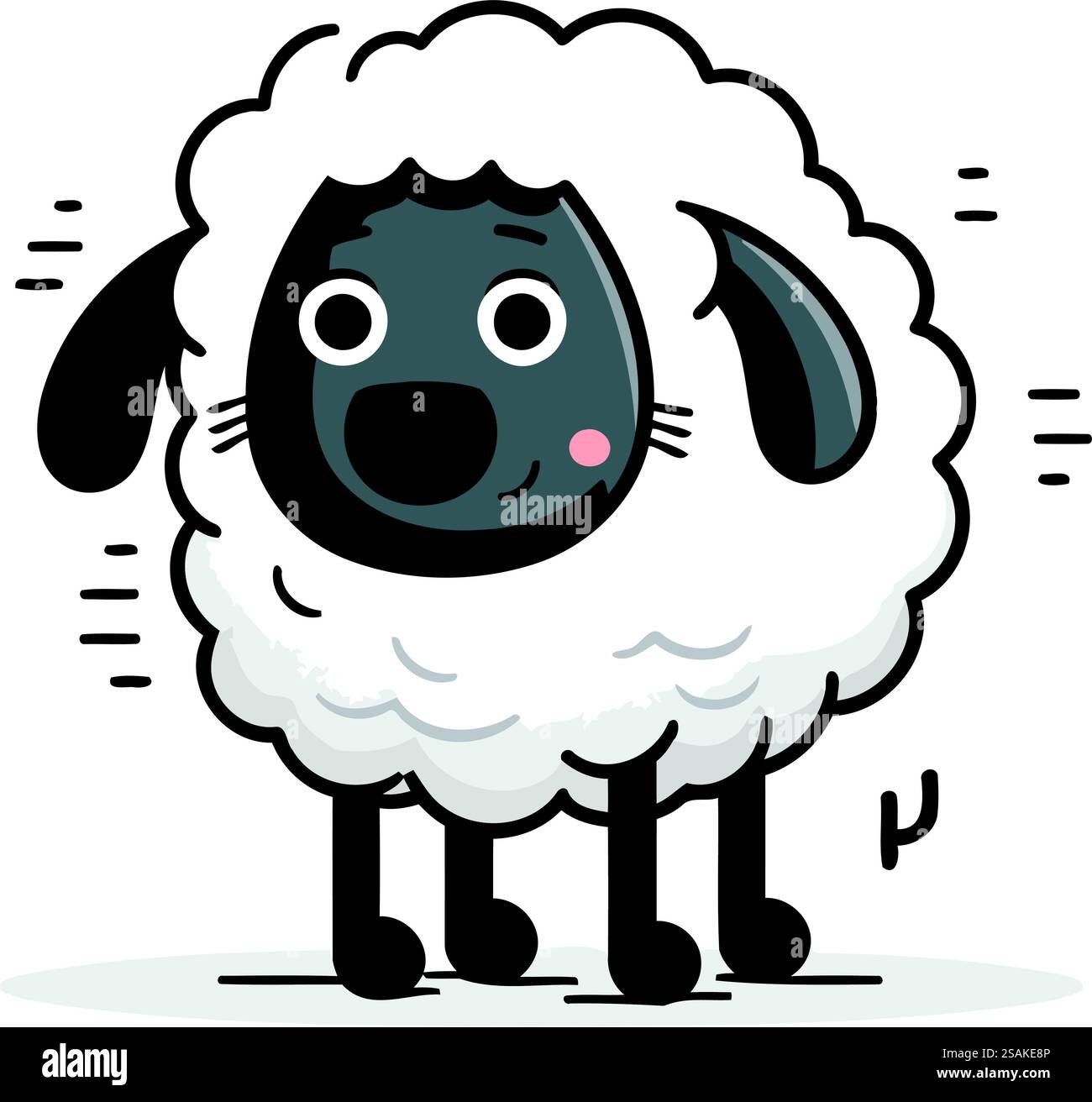 Sheep face in cartoon Cut Out Stock Images & Pictures - Alamy
