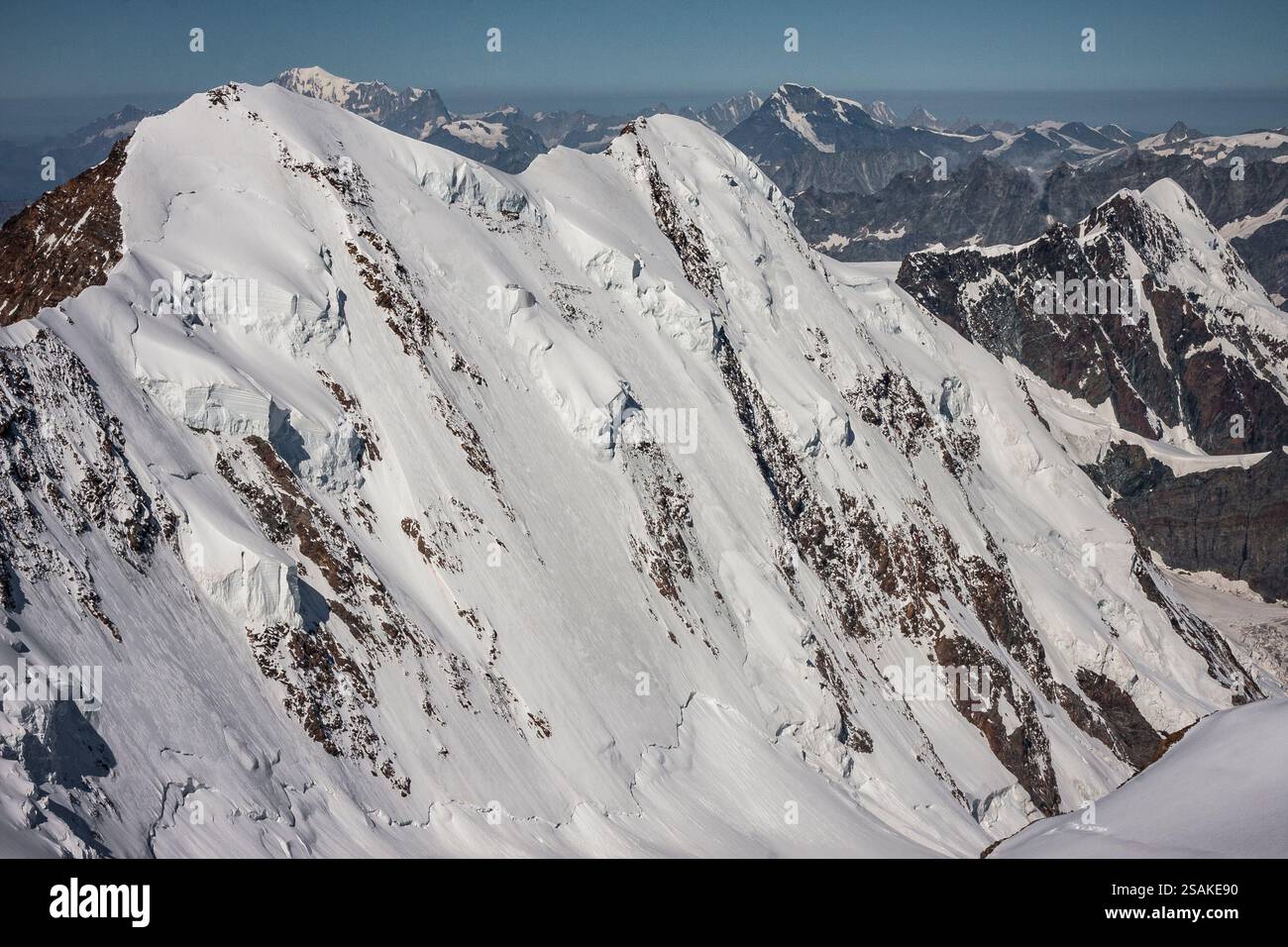 Lyskamm northface from Capanna Regina Margherita, Punta Gnifetti, Monte ...