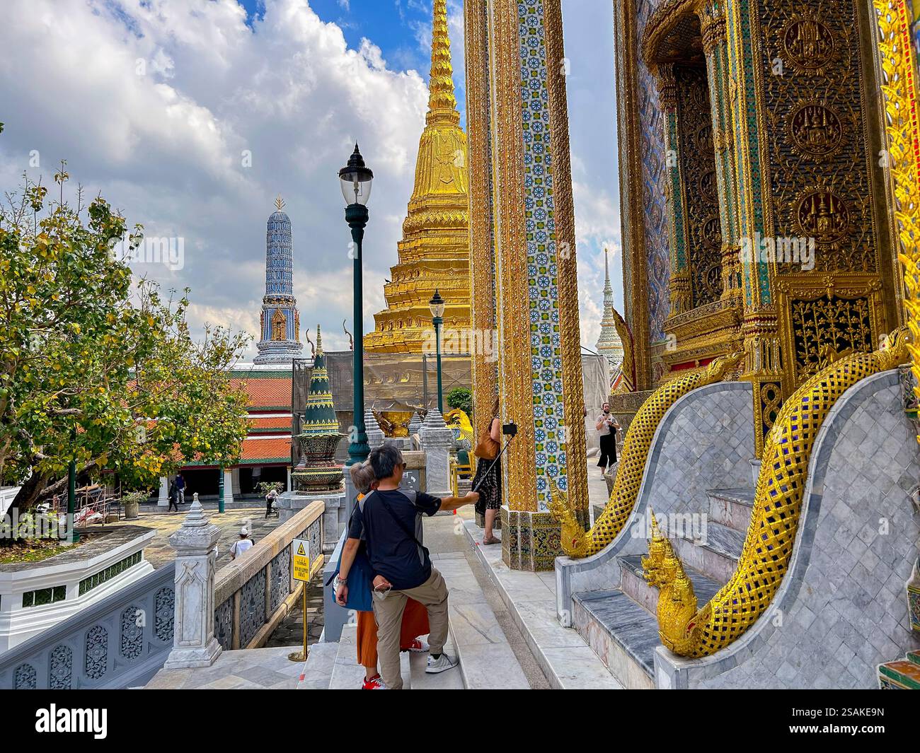 Bangkok, Thailand, Tourists Visiting Historic Monuments, Buddhist ...