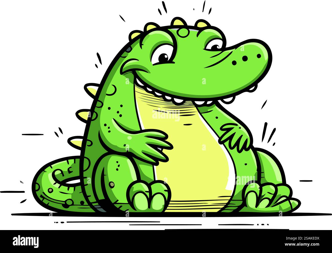 Cute crocodile. Vector illustration. Isolated on white background Stock ...