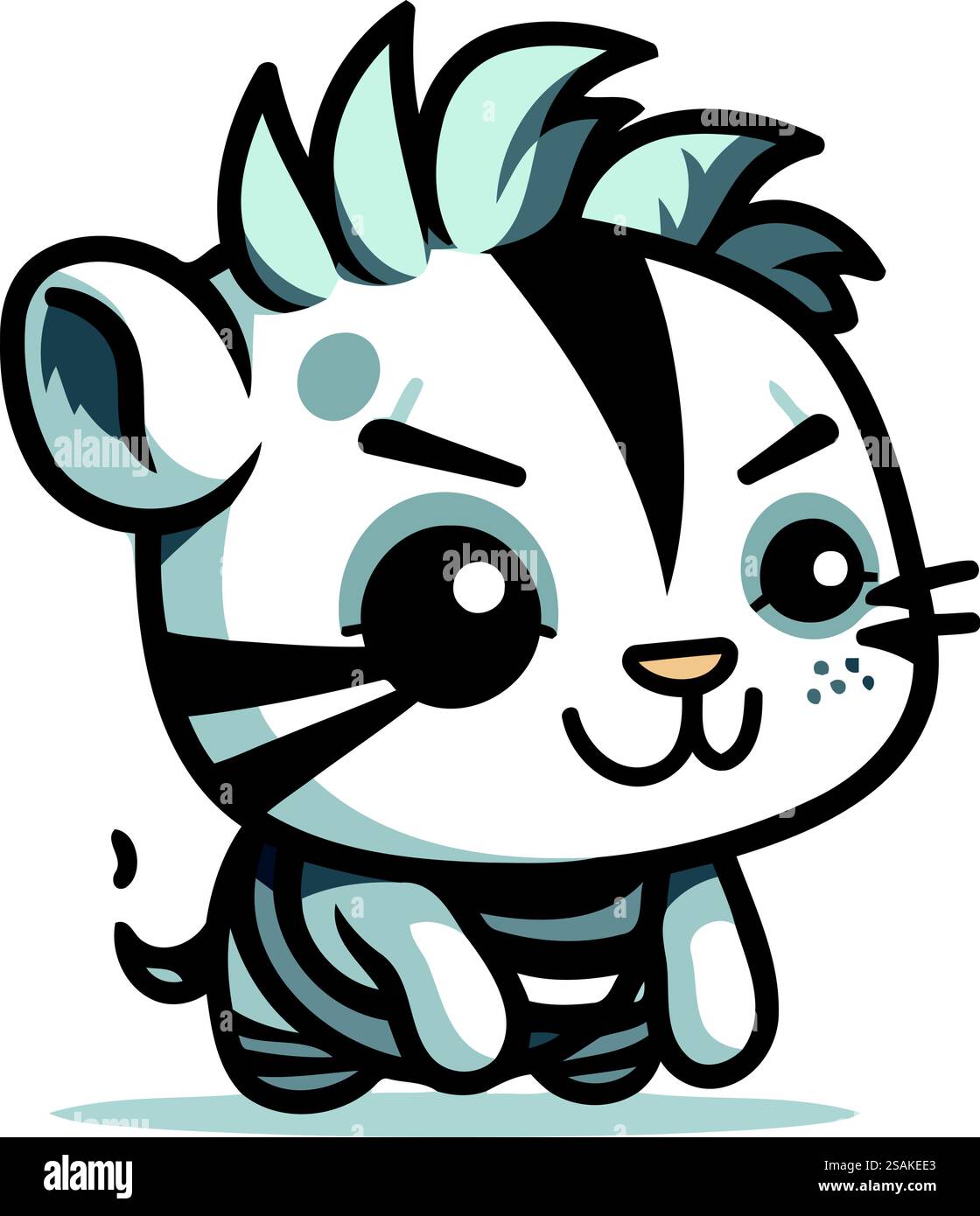 Cute Zebra Animal Cartoon Mascot Character Vector Illustration Stock ...
