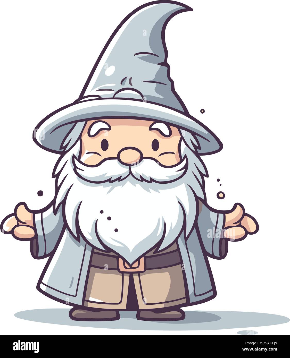 Wizard cartoon character isolated on white background. Cute vector ...