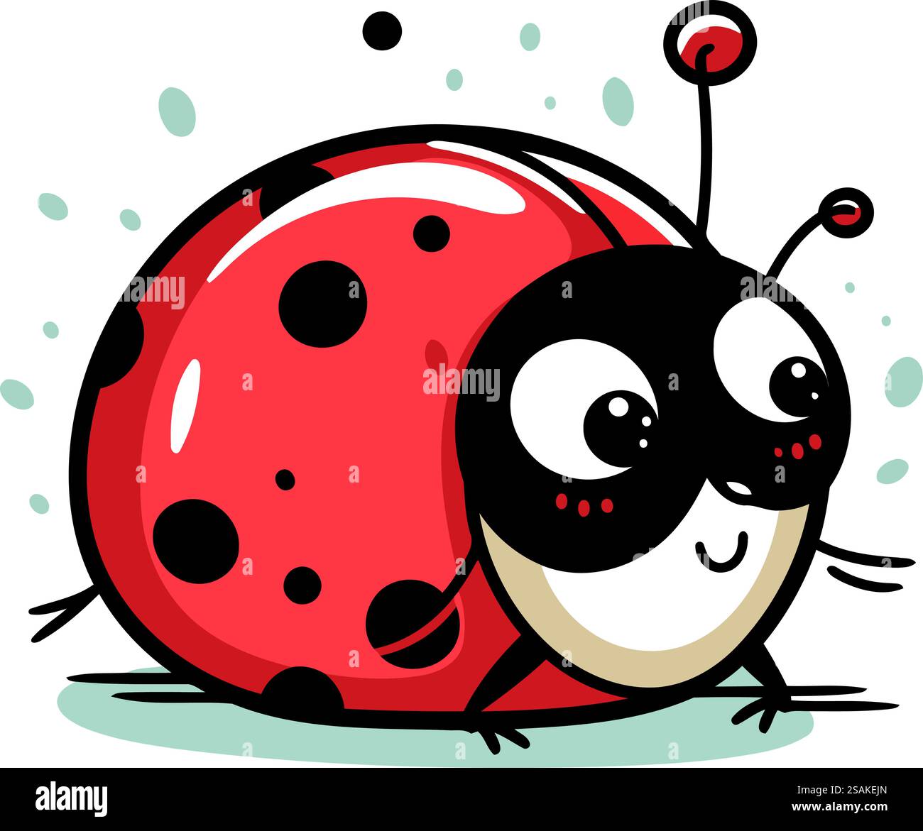 Cute ladybug isolated on white background. Vector illustration in flat ...