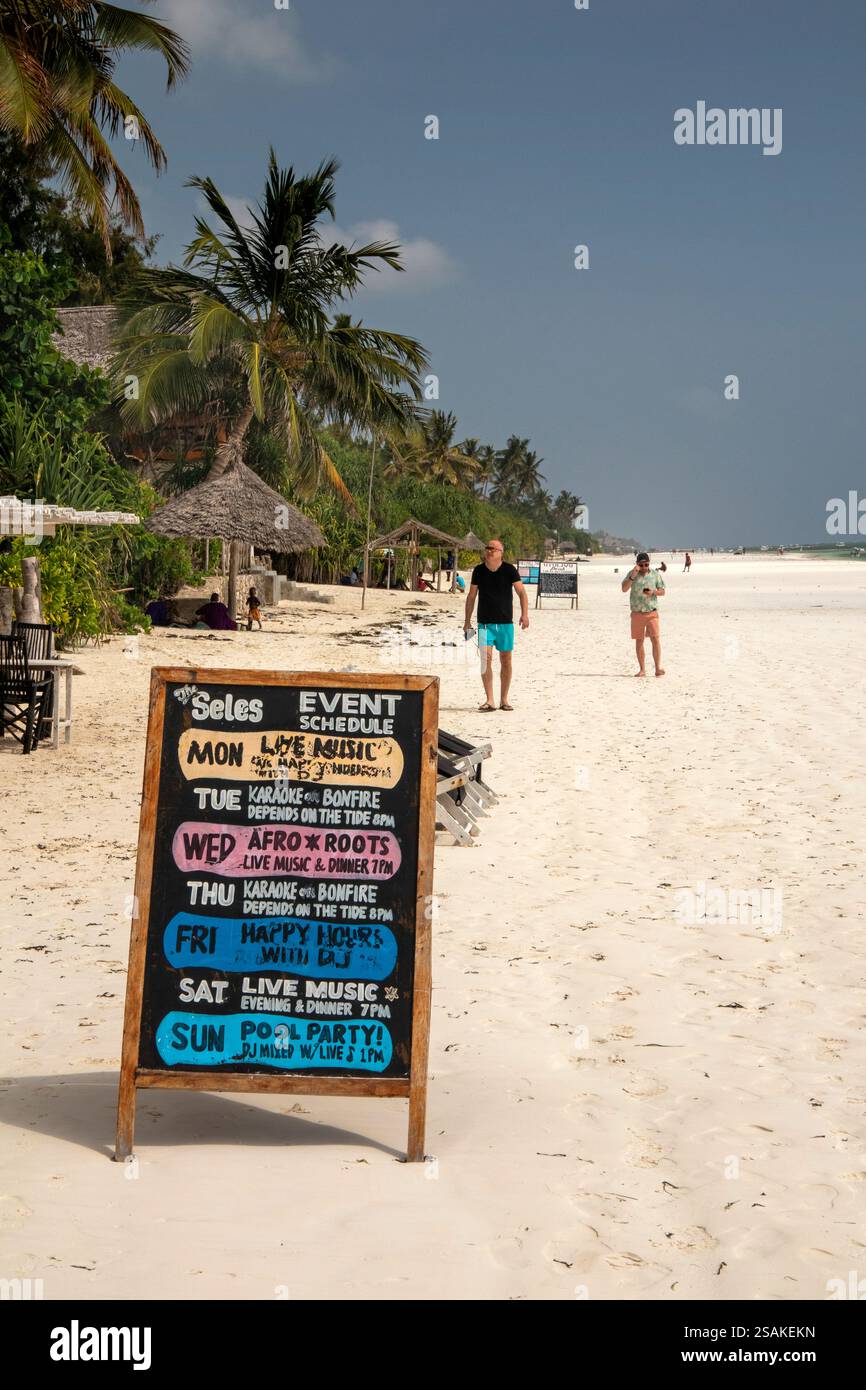 Africa Tanzania, Zanzibar, East Coast, Matemwe, beach, events board ...