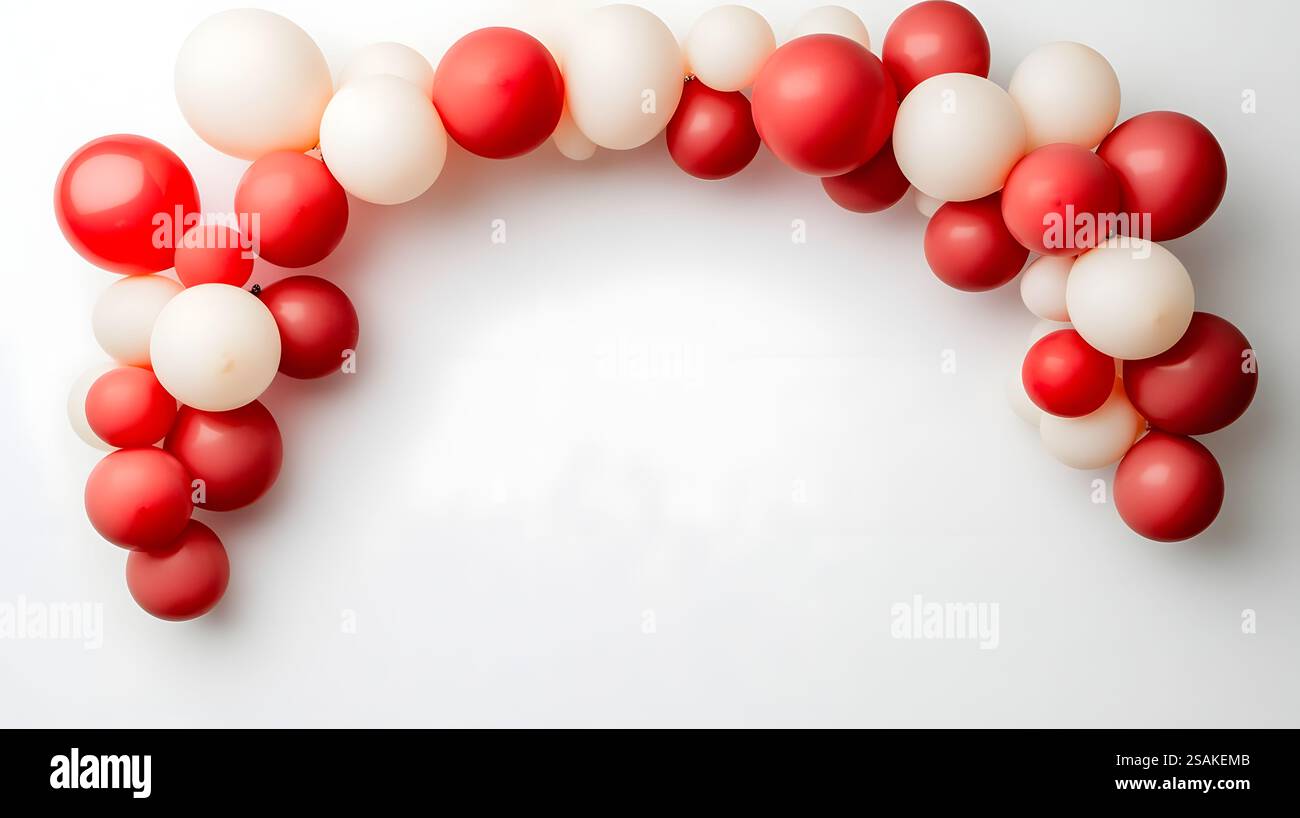 Vibrant and Colorful Balloon Arc Arrangement in Bold Red and White Hues ...
