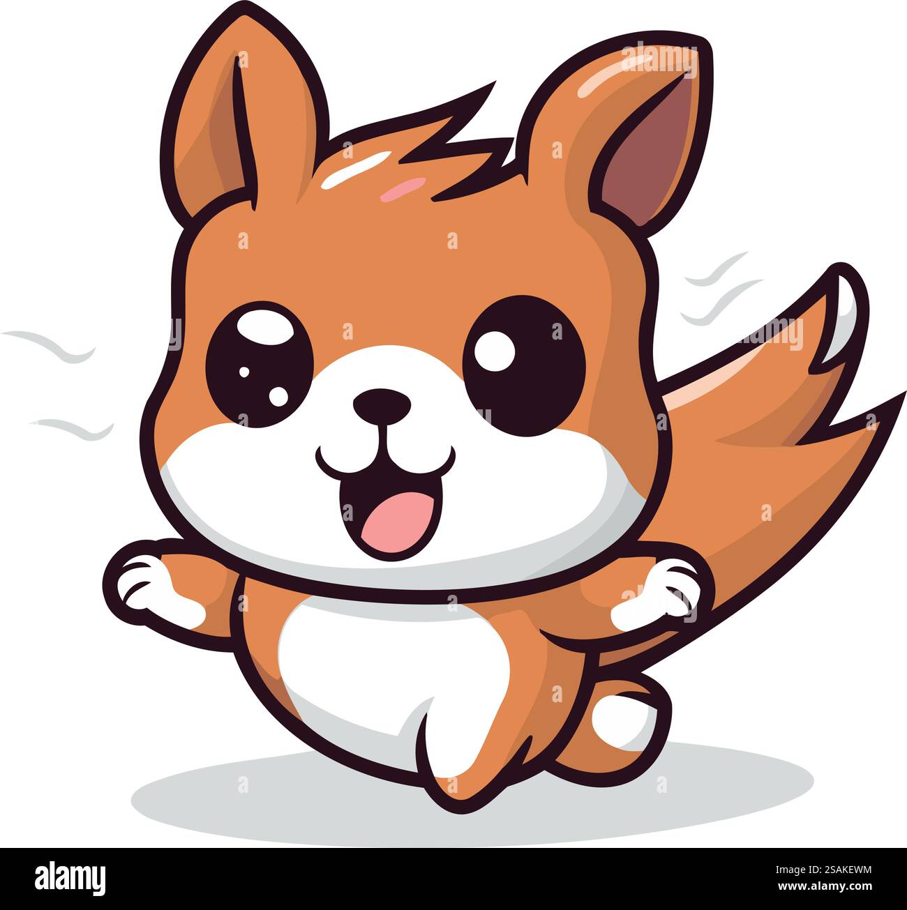 Cute Squirrel Jumping Cartoon Mascot Character Vector Illustration ...