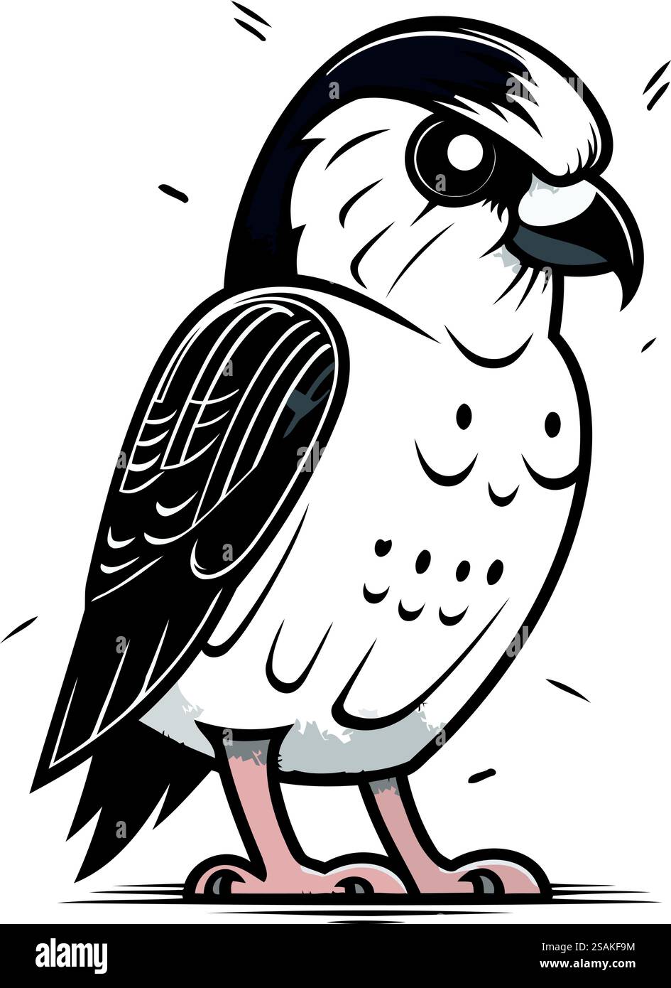 Peregrine falcon cartoon vector illustration isolated on white ...