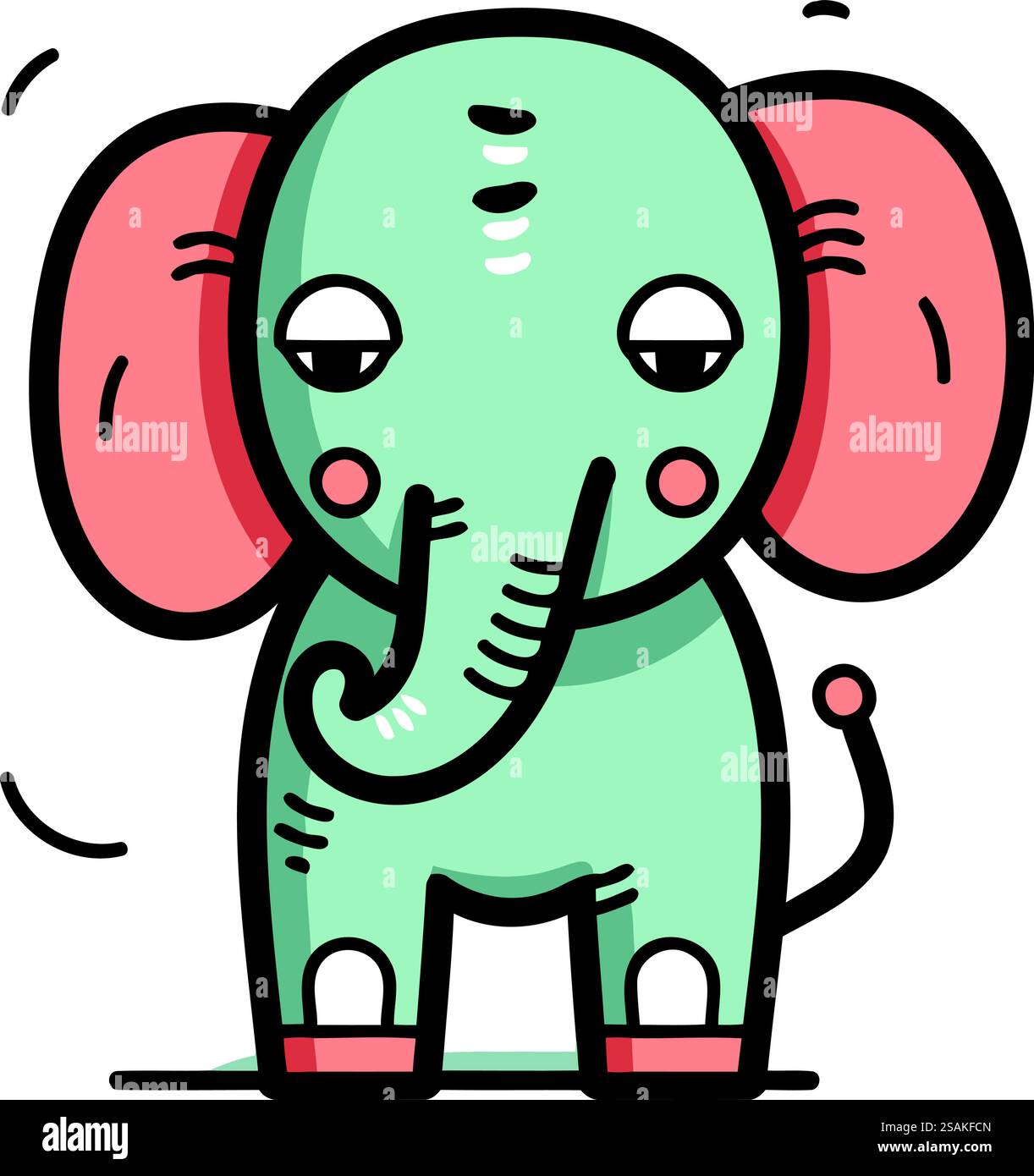 Cute baby elephant vector illustration. Cute cartoon elephant character ...