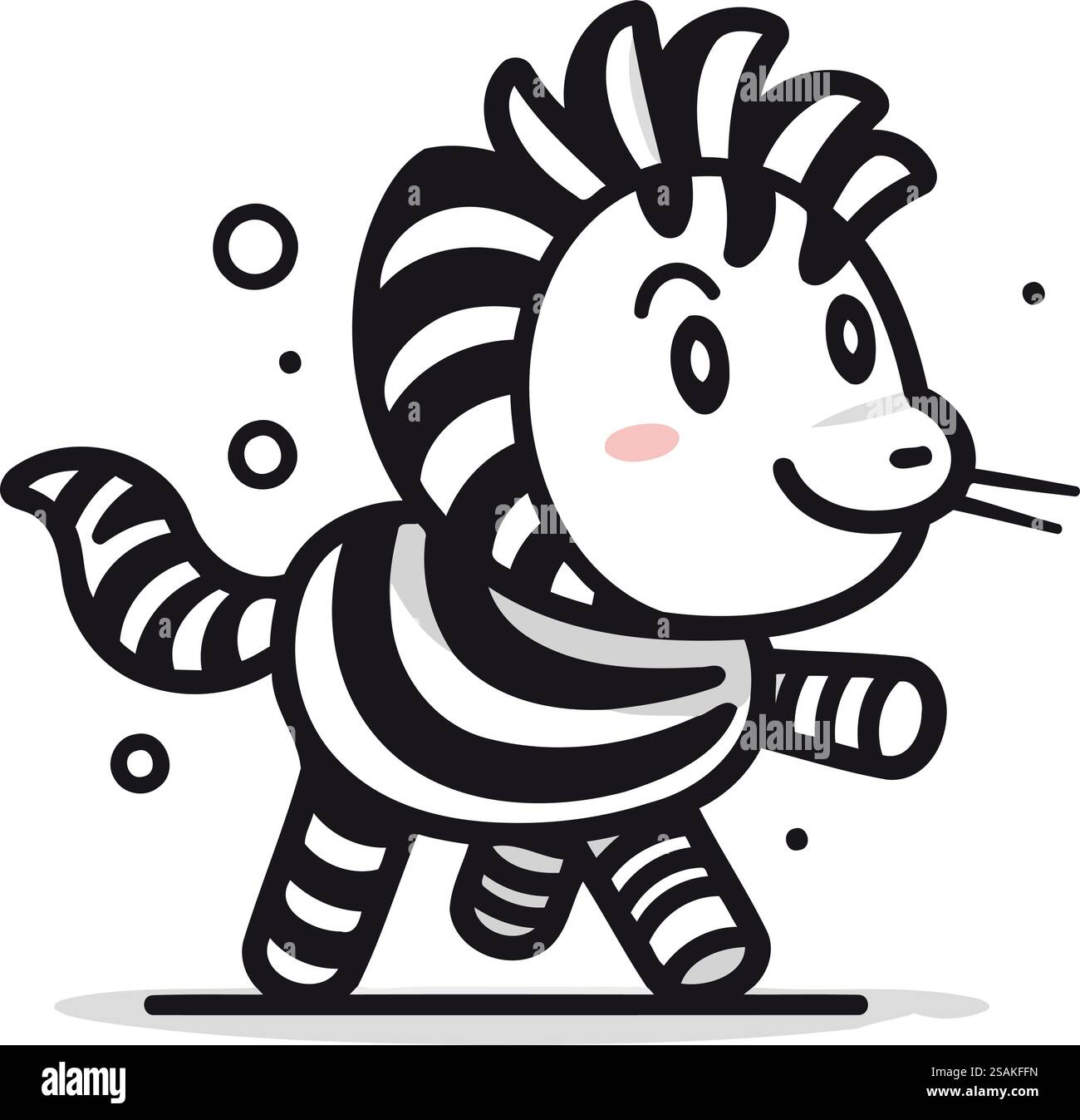 Zebra cartoon character vector illustration. Cute cartoon zebra ...