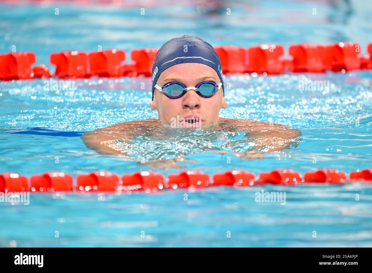 NANTERRE, FRANCE - 30 JULY 2024: Leon Marchand of Team France after the ...