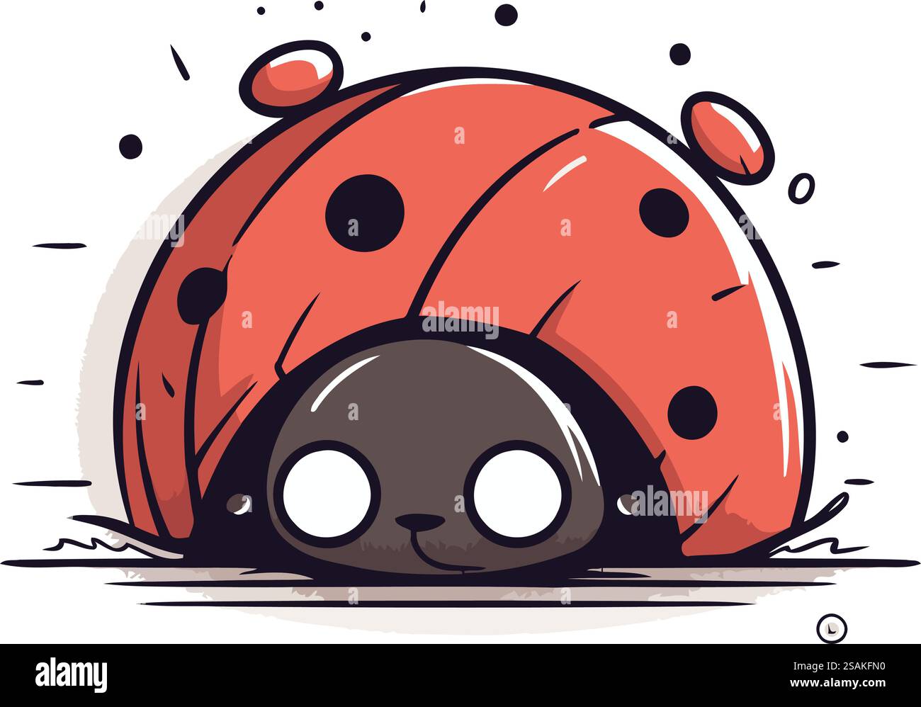 Cute cartoon ladybug isolated on white background. Vector illustration ...