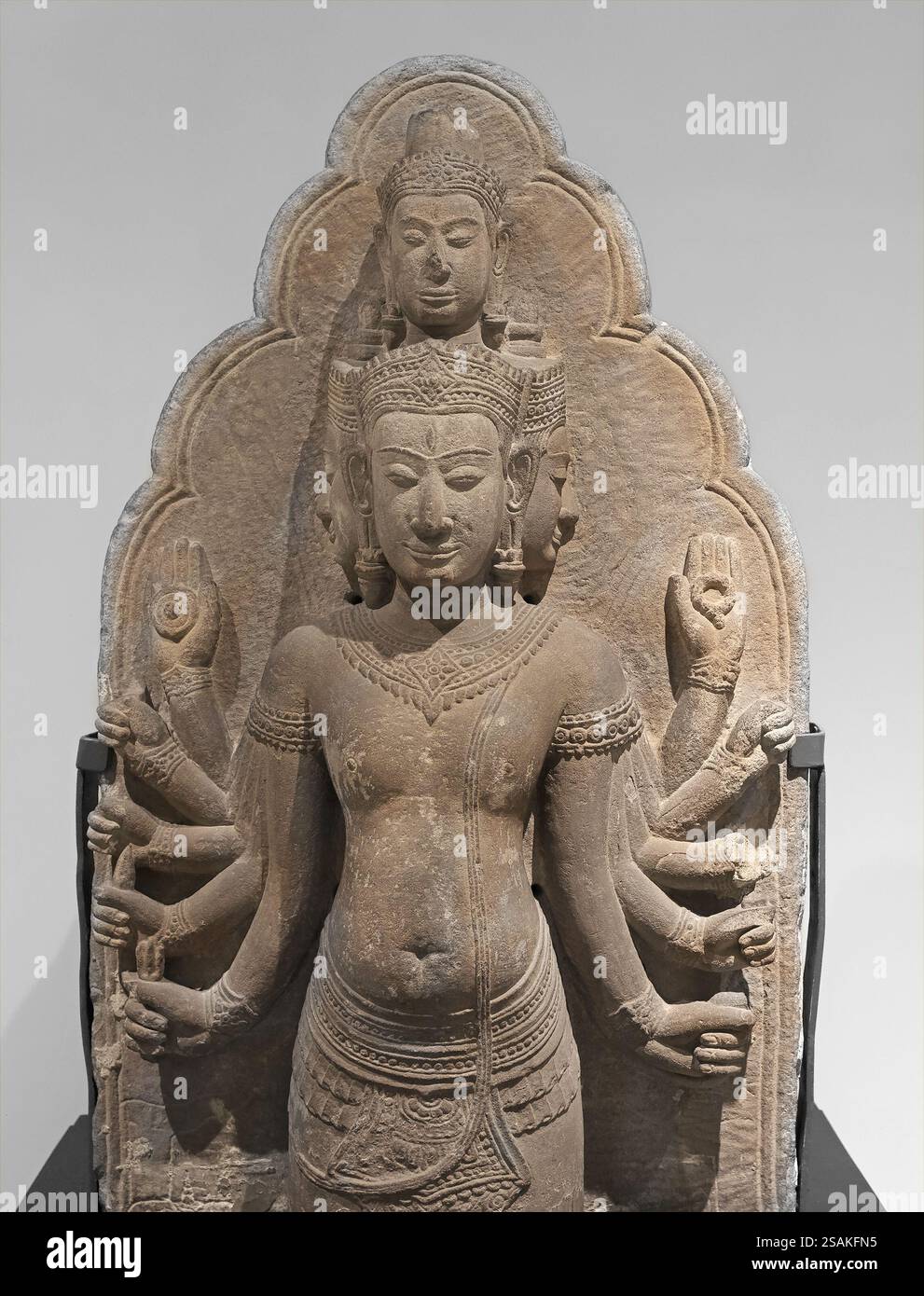 Five headed Shiva statue (Dadashiva), 17 th century. Found at Wat Na ...