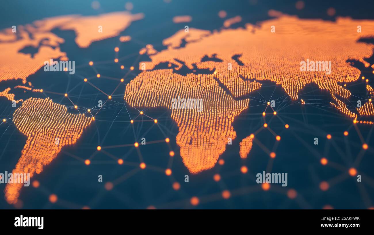 of a global corn distribution network showcasing the interconnected ...