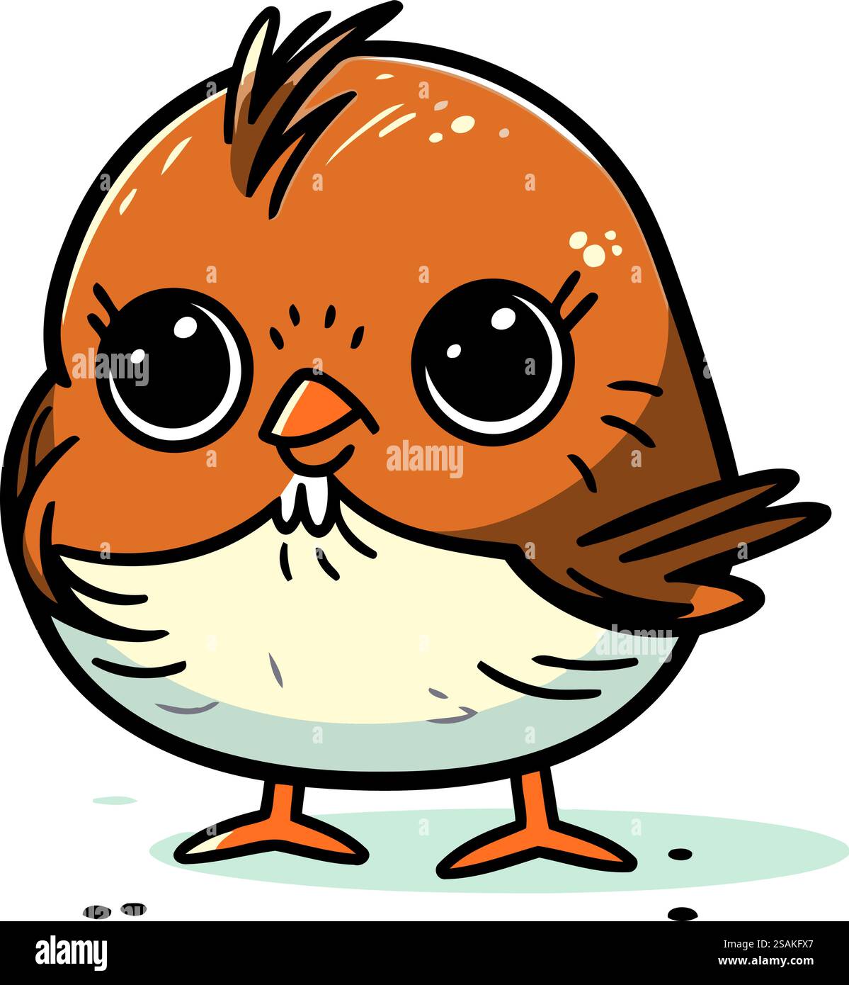 Cute little chick. Cartoon vector illustration isolated on white ...