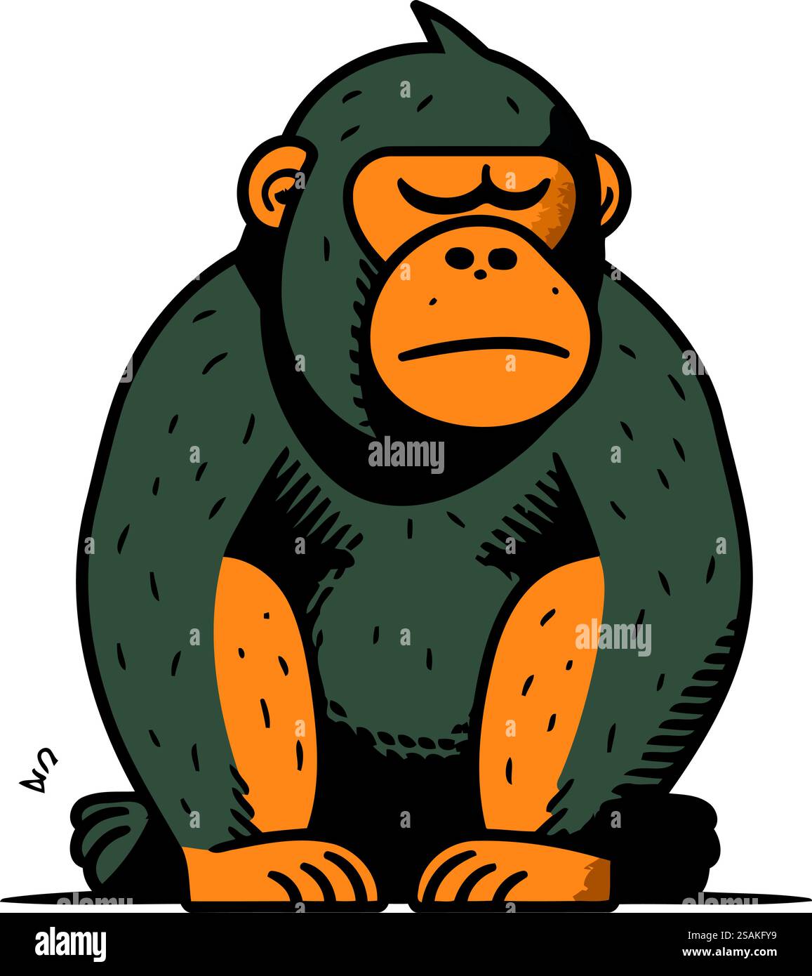 Chimpanzee. Vector illustration of a chimpanzee sitting Stock Vector ...