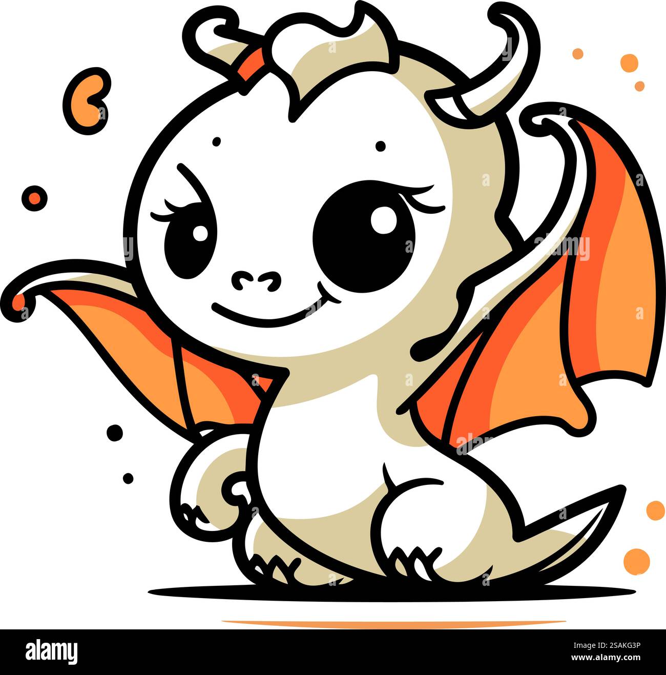 Cute cartoon dragon. Vector illustration isolated on a white background ...