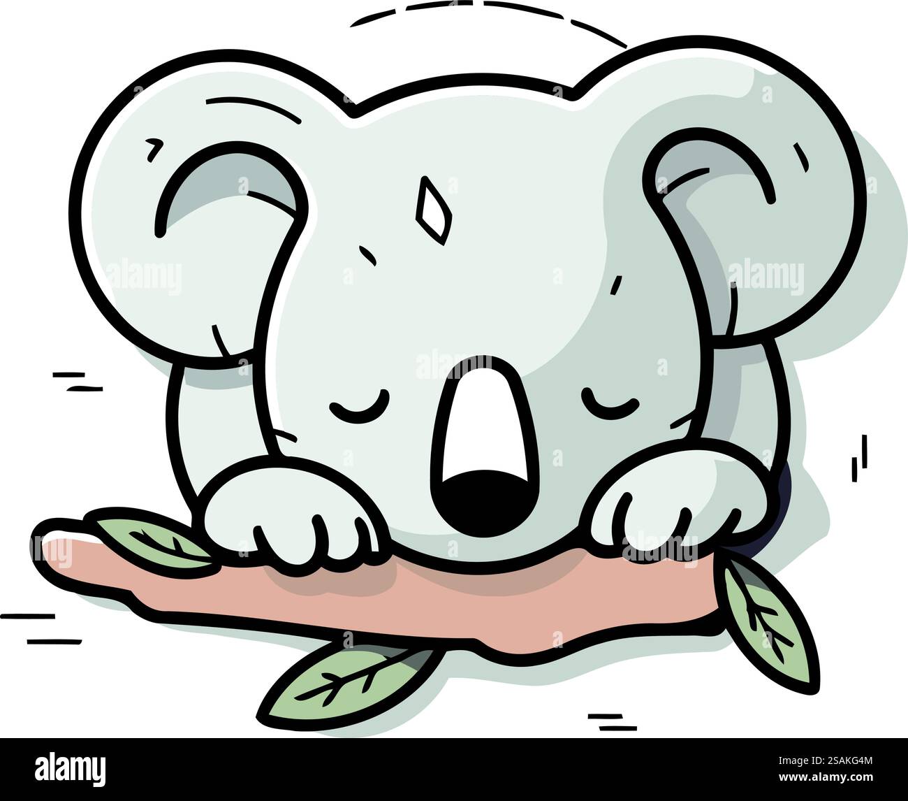 Cute cartoon koala sleeping on a branch. Vector illustration Stock ...