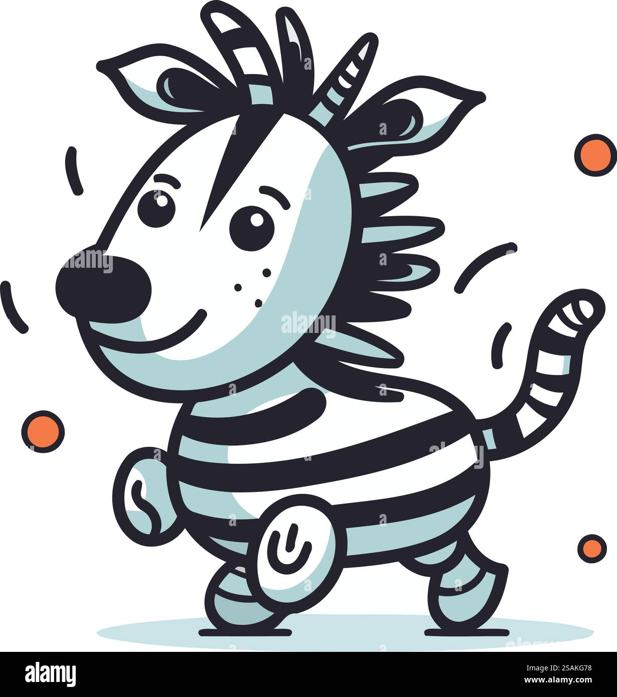 Zebra in striped costume vector illustration. Cartoon character. Cute ...