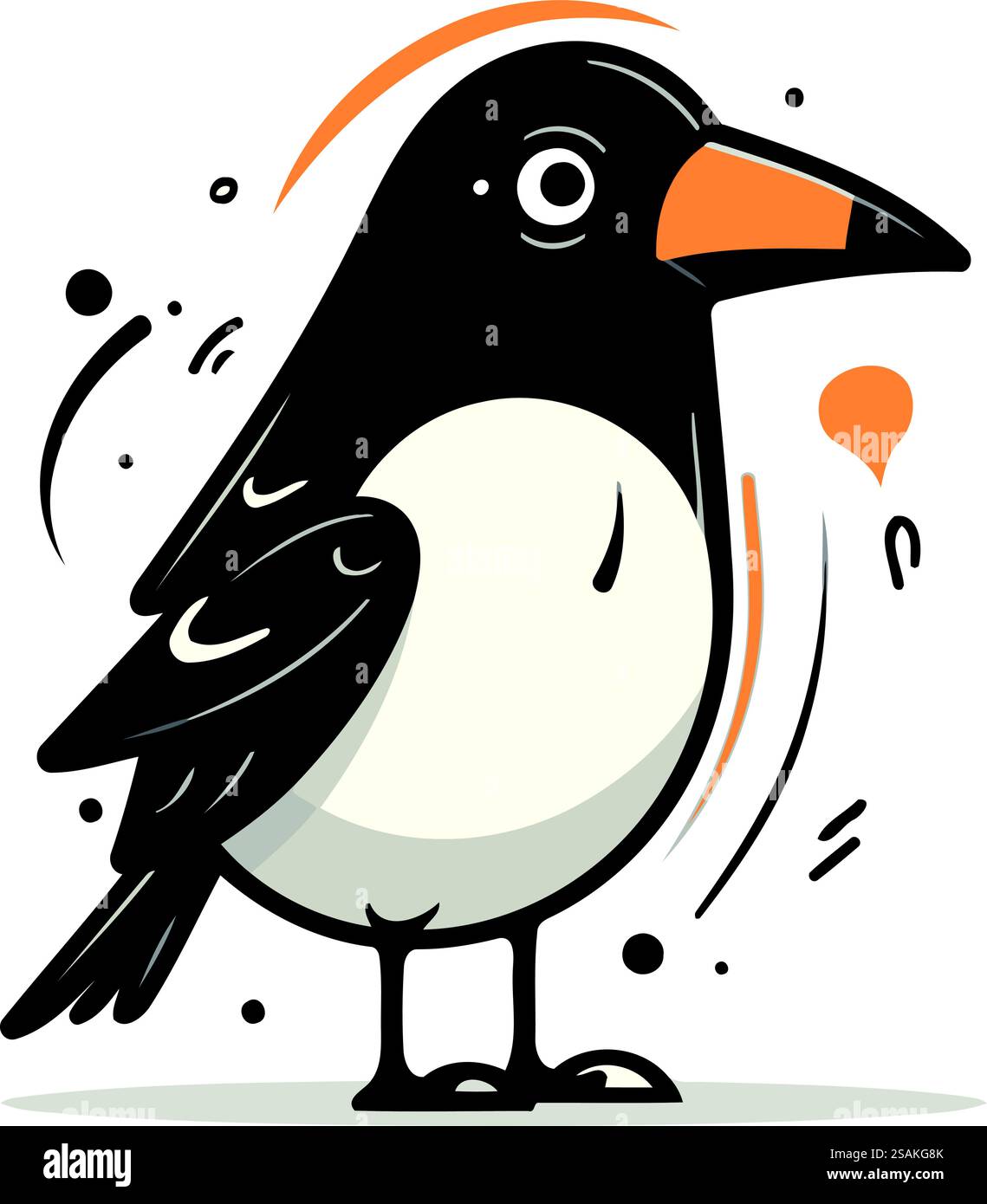 Cute cartoon crow. Vector illustration. Isolated on white background ...