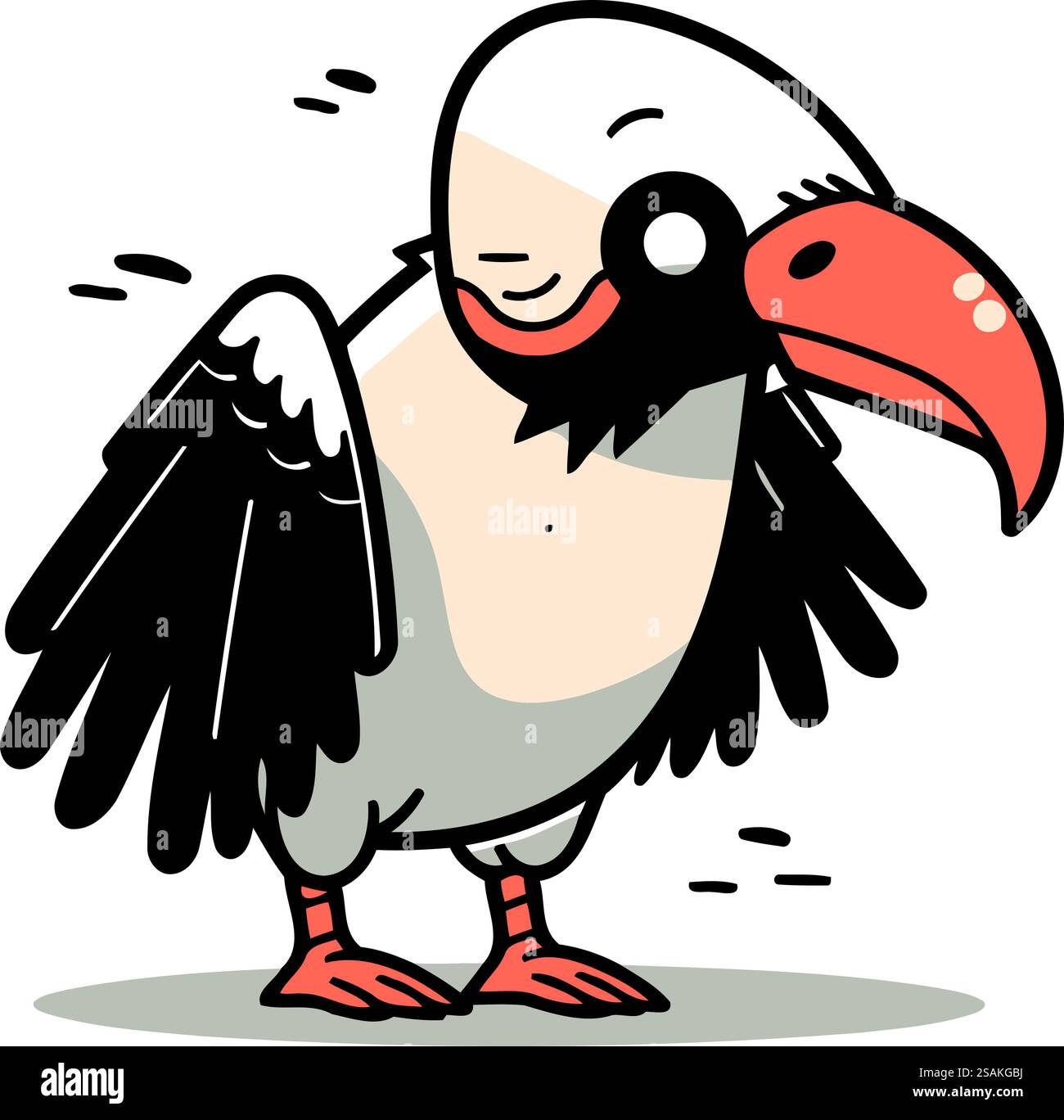 Cute cartoon vulture. Vector illustration of a cartoon vulture Stock ...