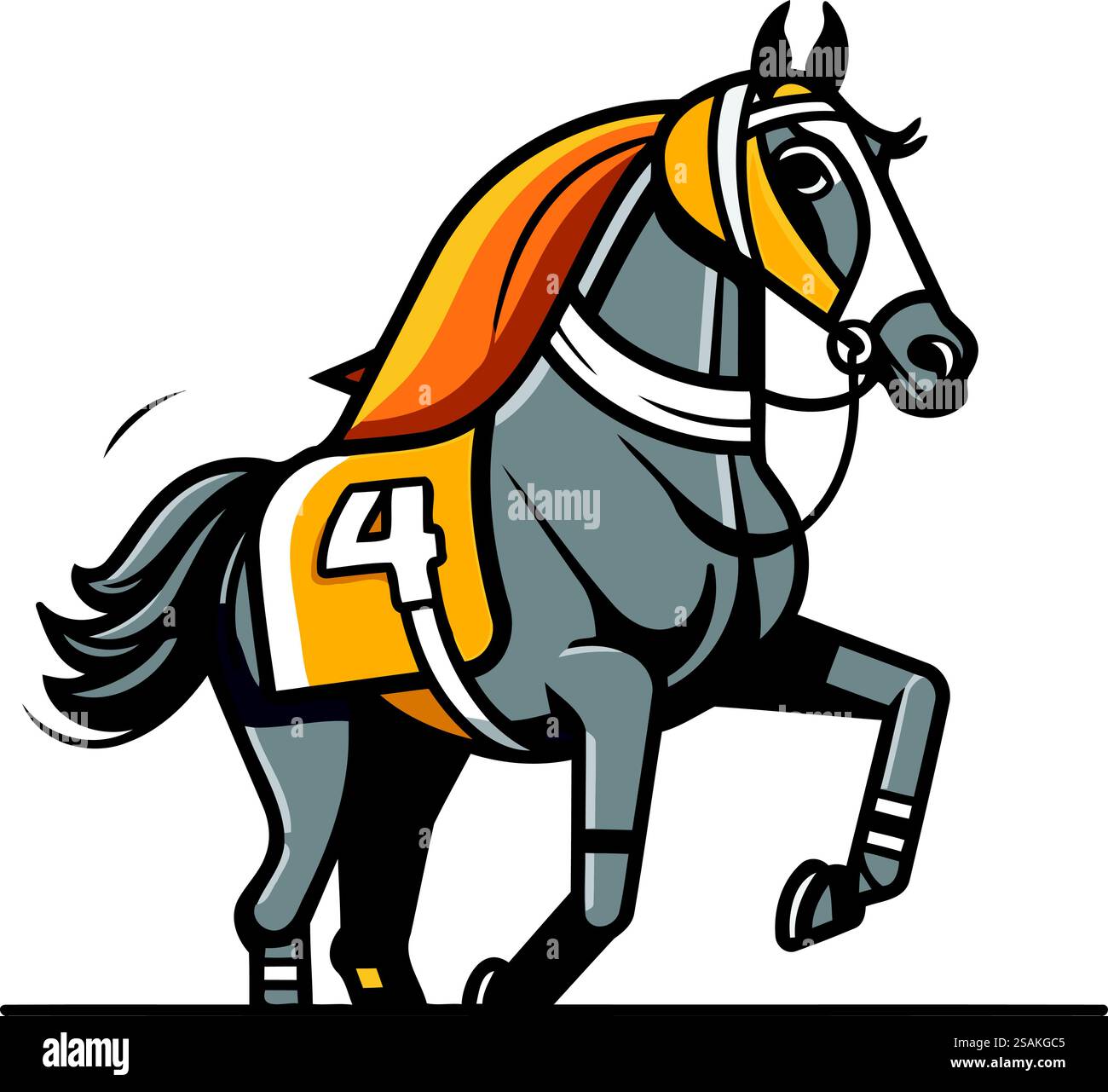 Horse racing logo. Vector illustration of a horse running on a white ...