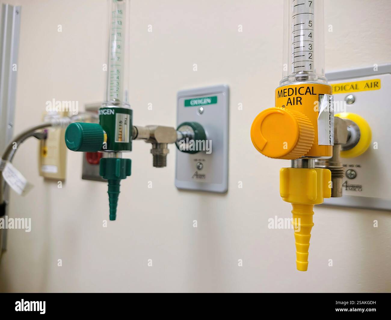 Medical Gas Outlets in Hospital Close Up at Eye Level Stock Photo - Alamy