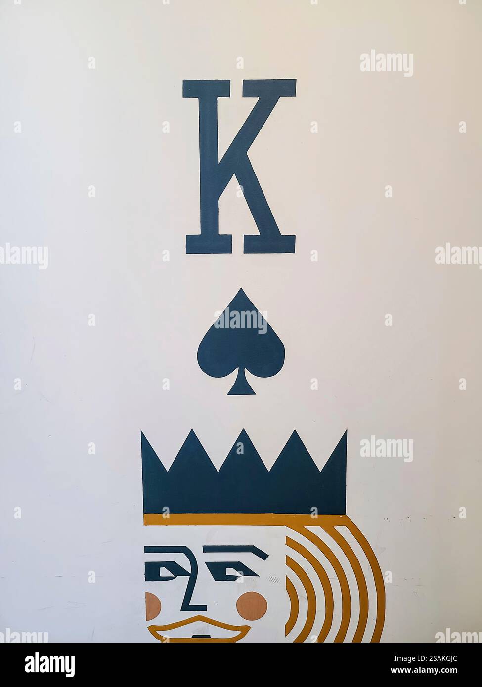 Minimalist King of Spades Card Art Eye-Level Perspective Stock Photo ...