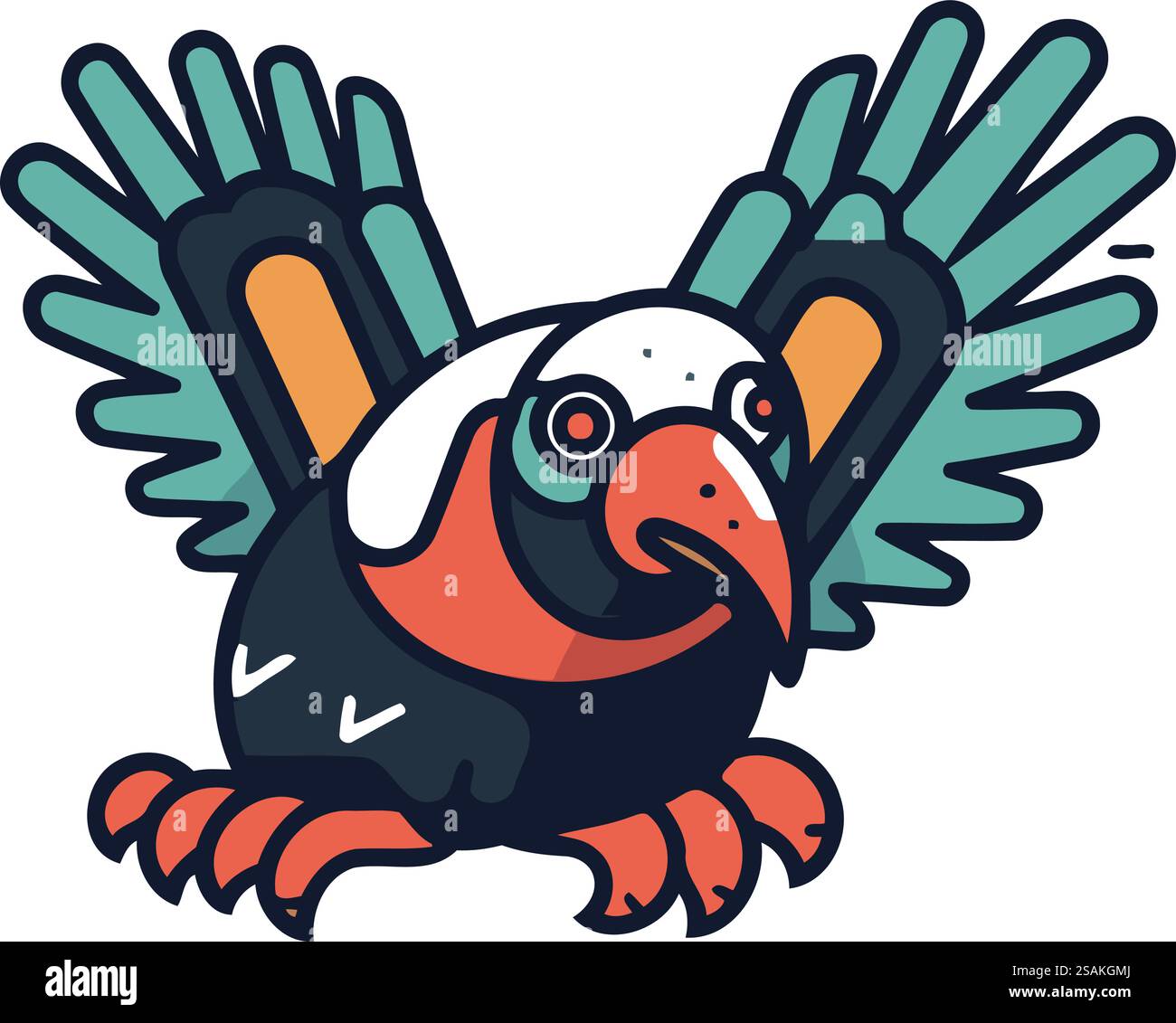 Illustration of a turkey mascot with wings and legs. Vector ...