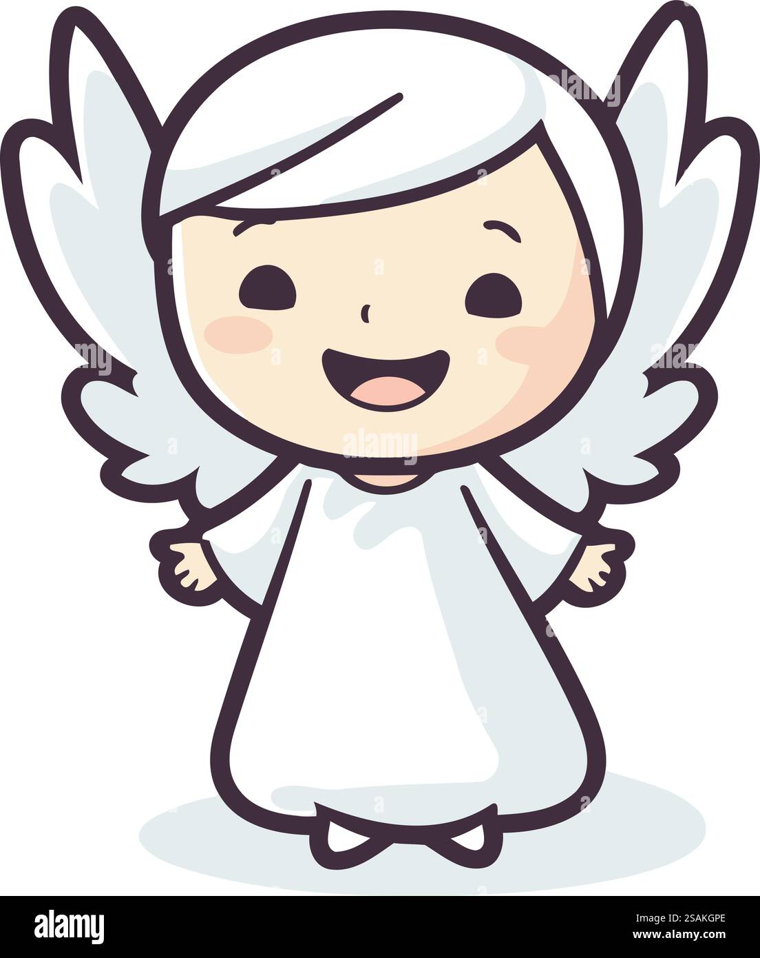 Cute Angel Character Vector Illustration. Cartoon Angel Character ...