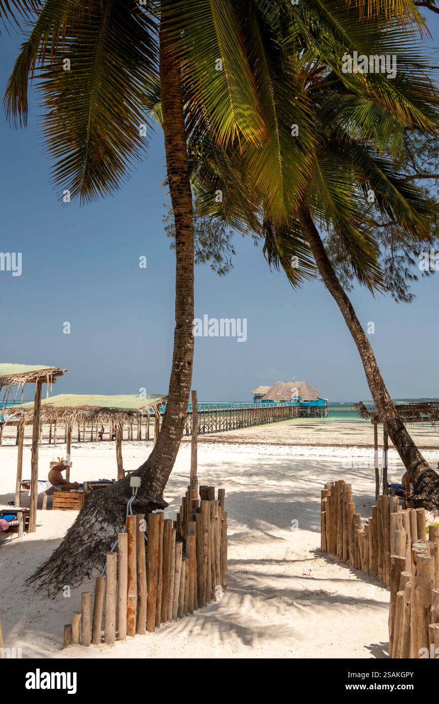 Africa Tanzania, Zanzibar, East Coast, Kiwengwa, Il Pontile, pier ...