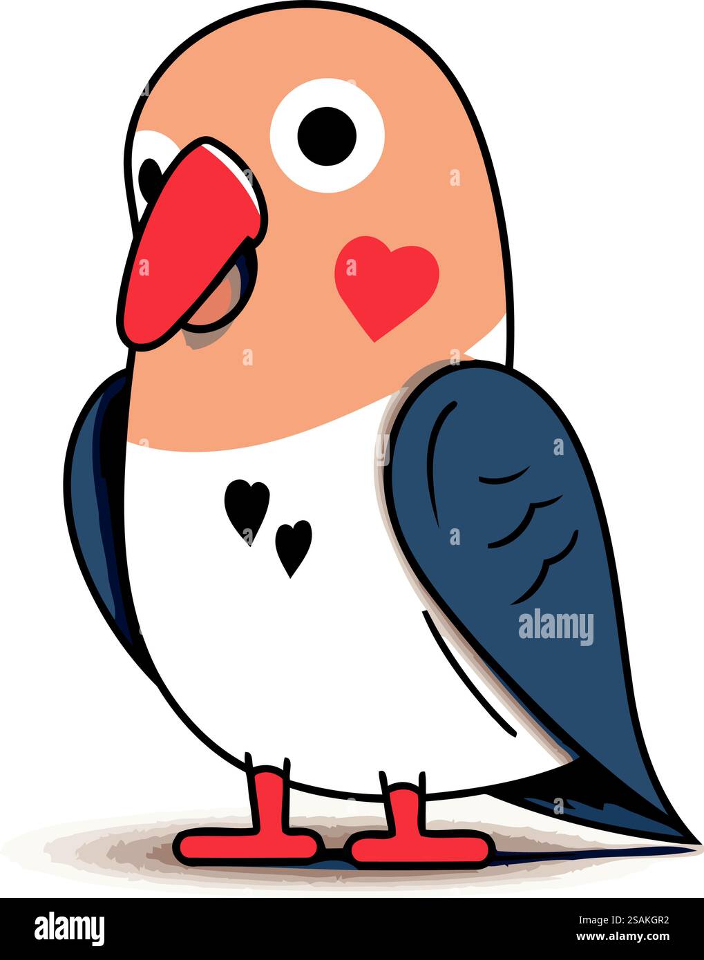 Cute cartoon parrot with a heart in its beak Stock Vector Image & Art ...