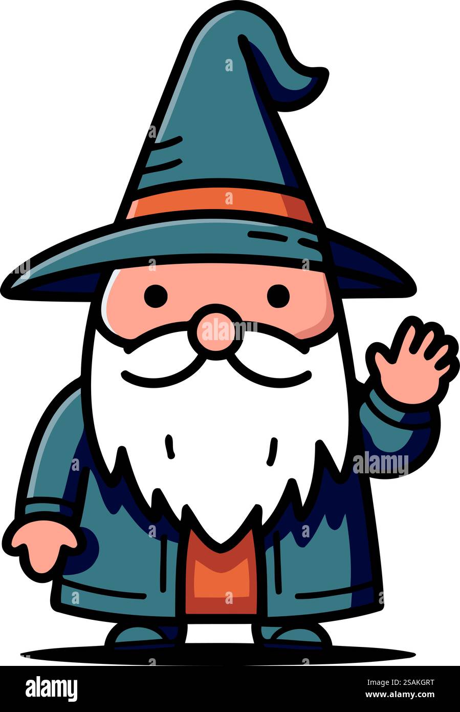 Wizard Cartoon Character Vector Illustration. Cute Wizard Fairy Tale ...