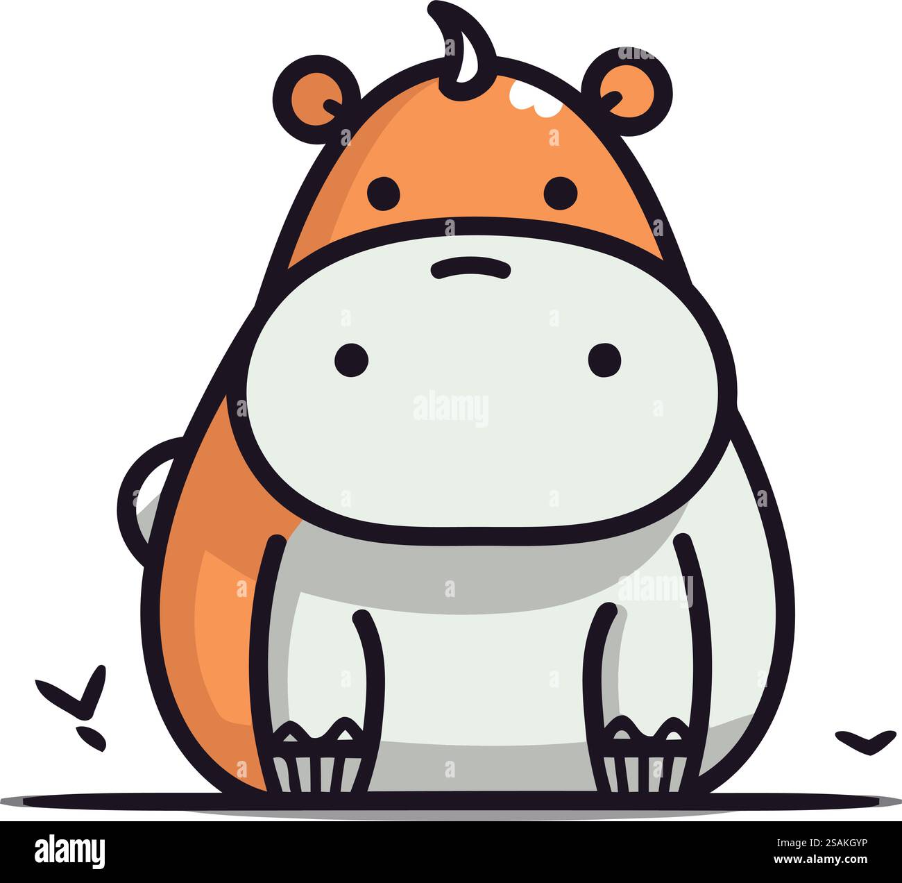 Hippo. Cute cartoon animal character. Vector illustration Stock Vector ...