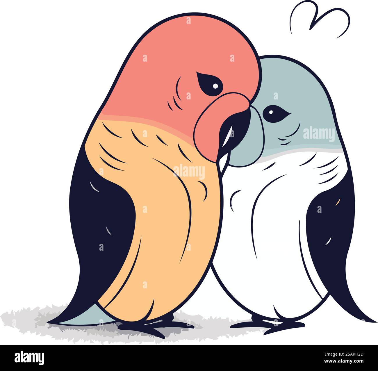 Cute parrot couple isolated on white background. Vector illustration ...