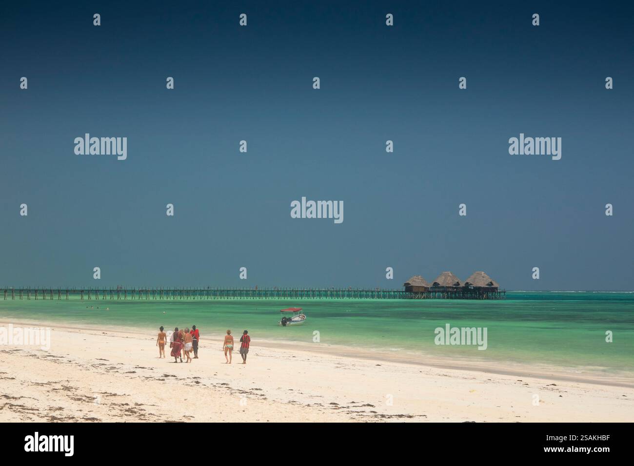 Africa Tanzania, Zanzibar, East Coast, Dongwe beach and pier restaurant ...
